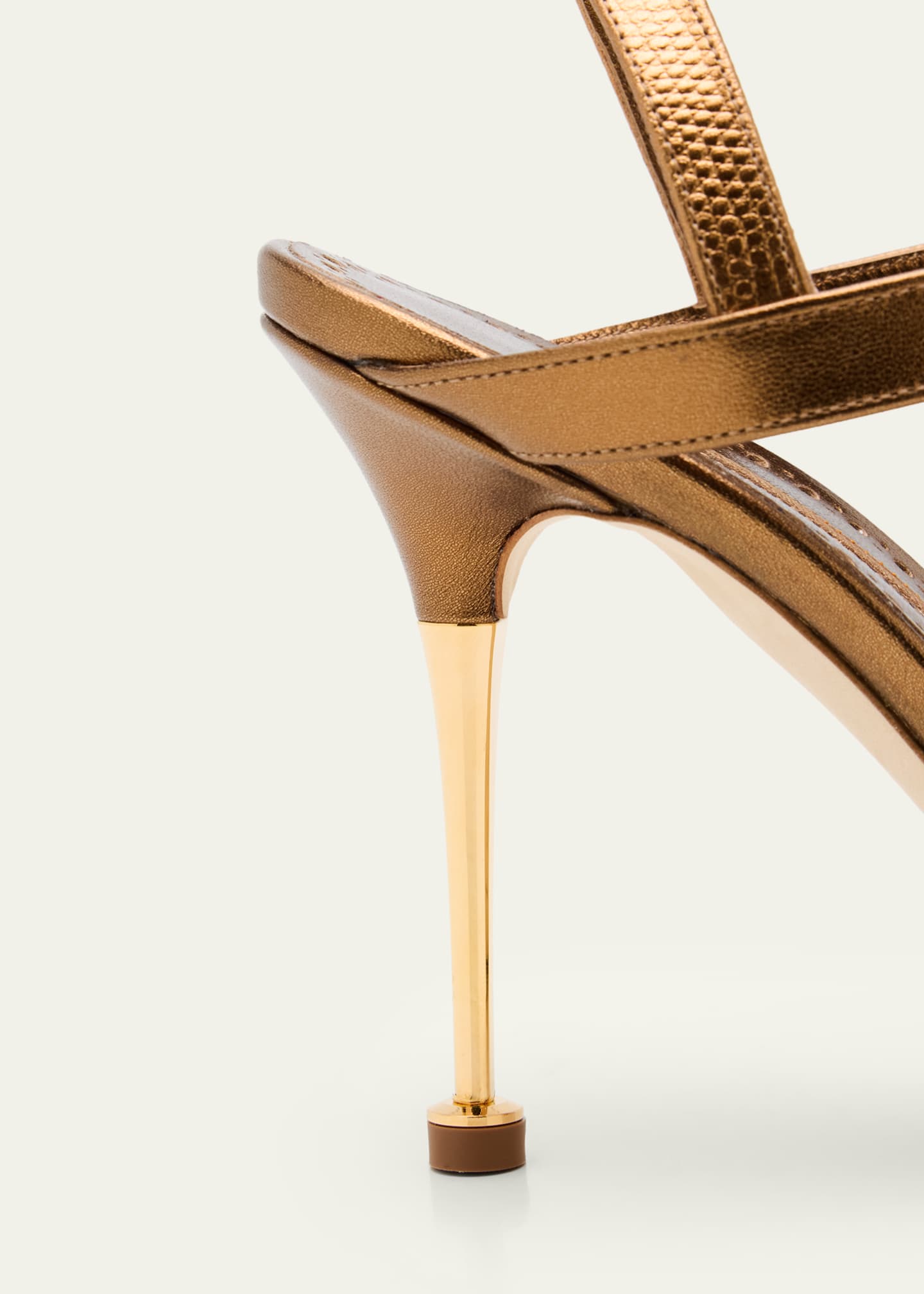 Manolo Blahnik 70mm Retaux Metallic Leather Sandals - Bergdorf Goodman