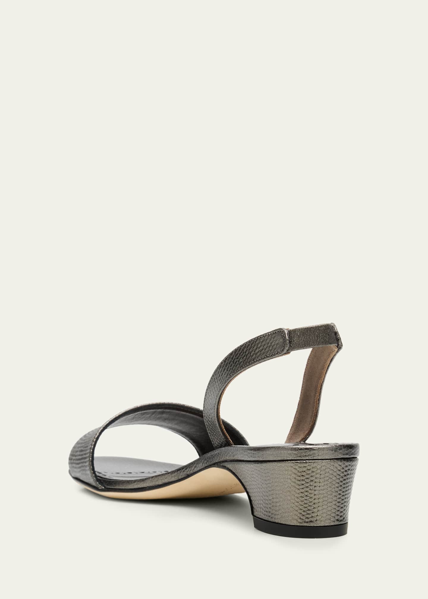 Manolo Blahnik 30mm Patobarnu Embossed Metallic Leather Slingback ...