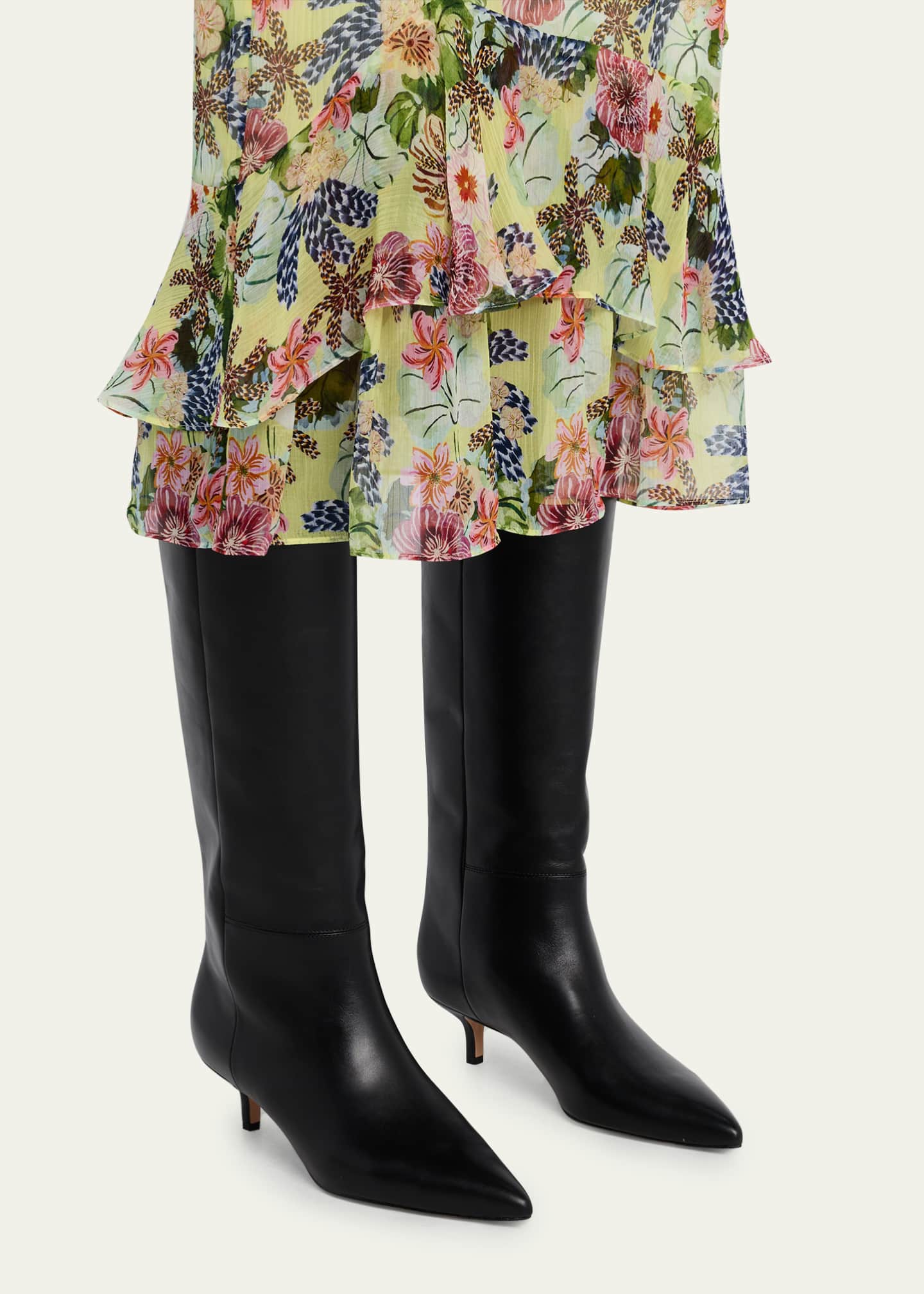 Veronica Beard 45mm Lisa Leather Knee-High Boots - Bergdorf Goodman