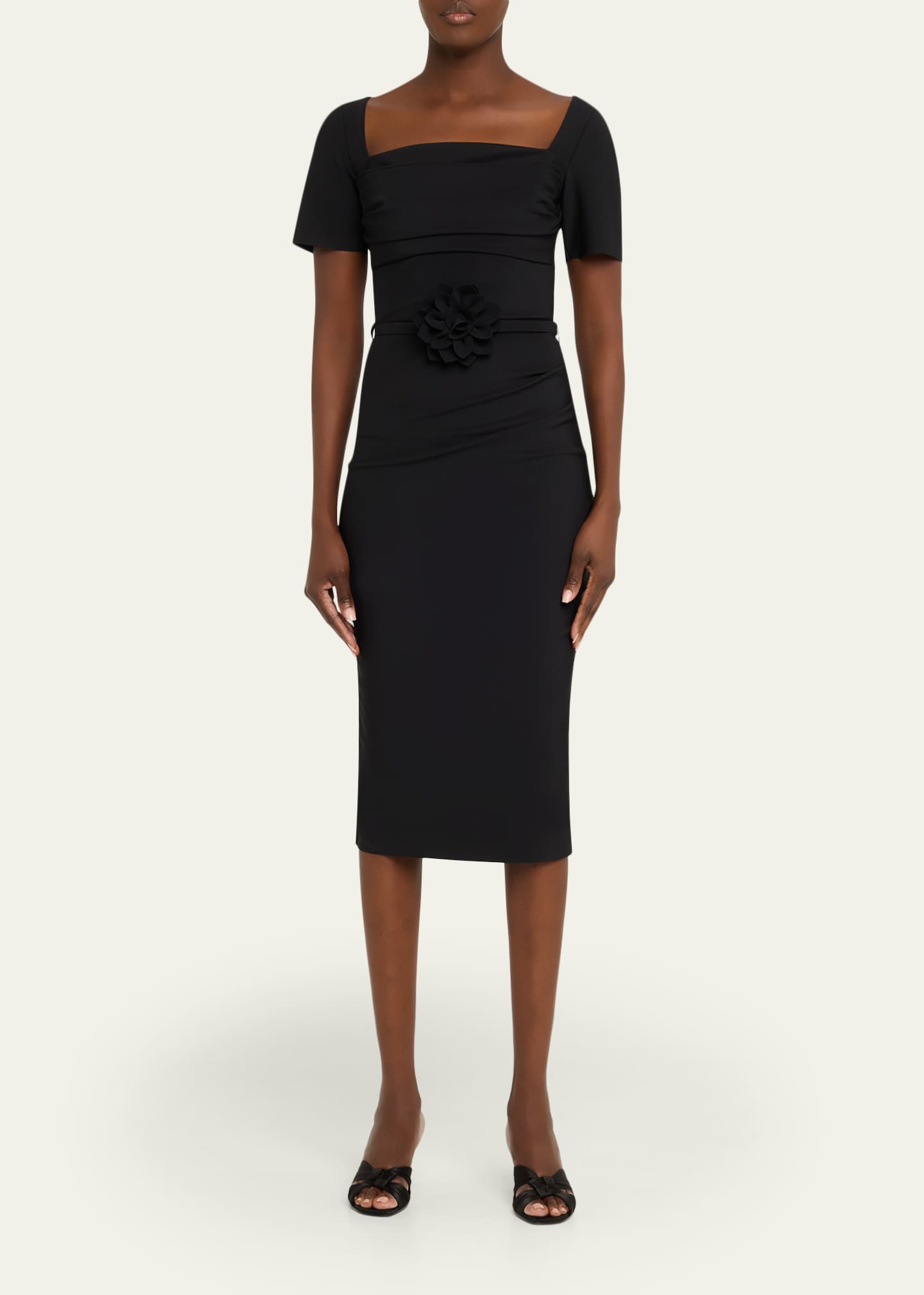 Chiara Boni La Petite Robe Bahir Bodycon Floral Applique Midi Dress ...