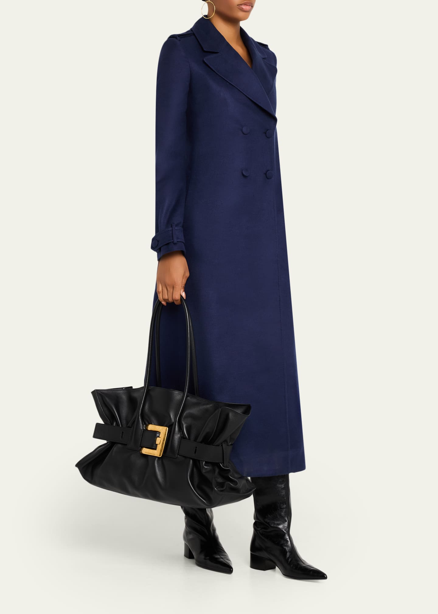 Balmain Anthem Large Belted Tote Bag in Leather - Bergdorf Goodman