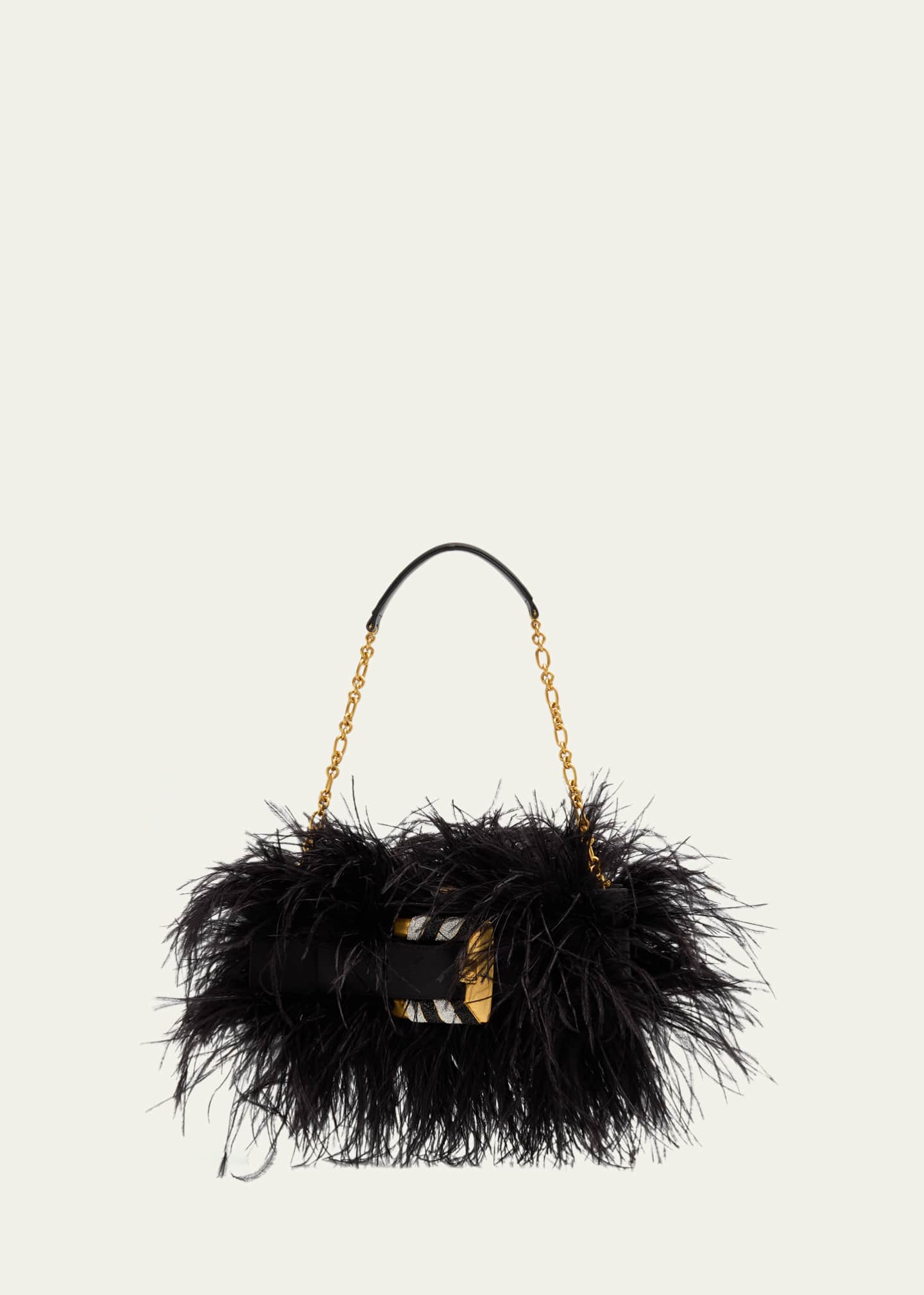 Balmain Anthem Belted Feather Shoulder Bag - Bergdorf Goodman