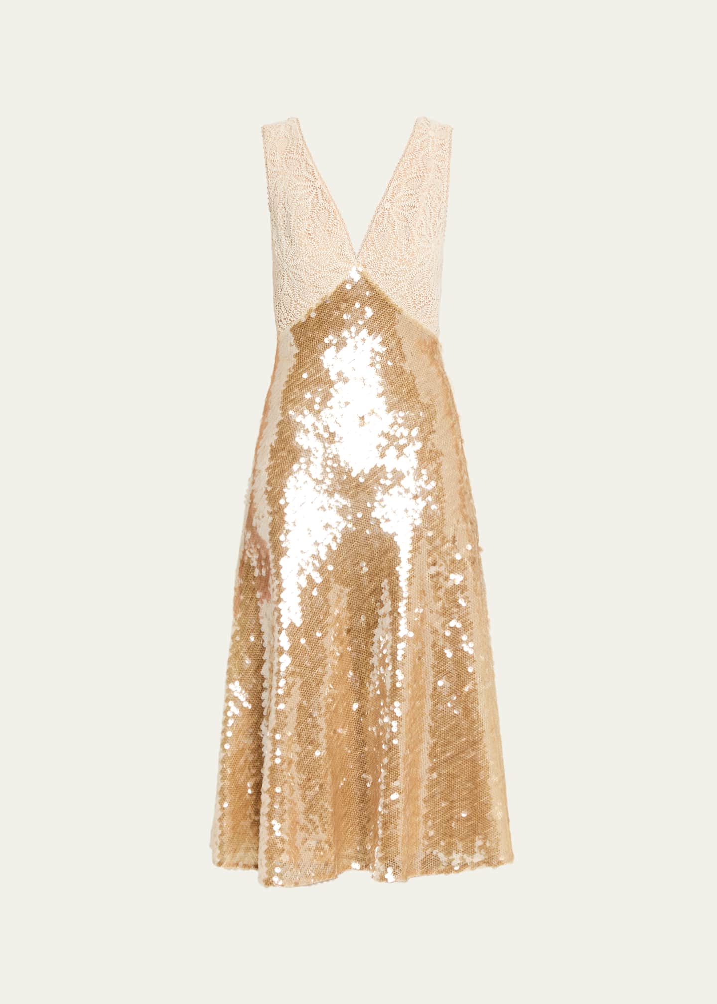 Ronny Kobo Kassie Low-Back Lace & Sequin Midi Dress - Bergdorf Goodman
