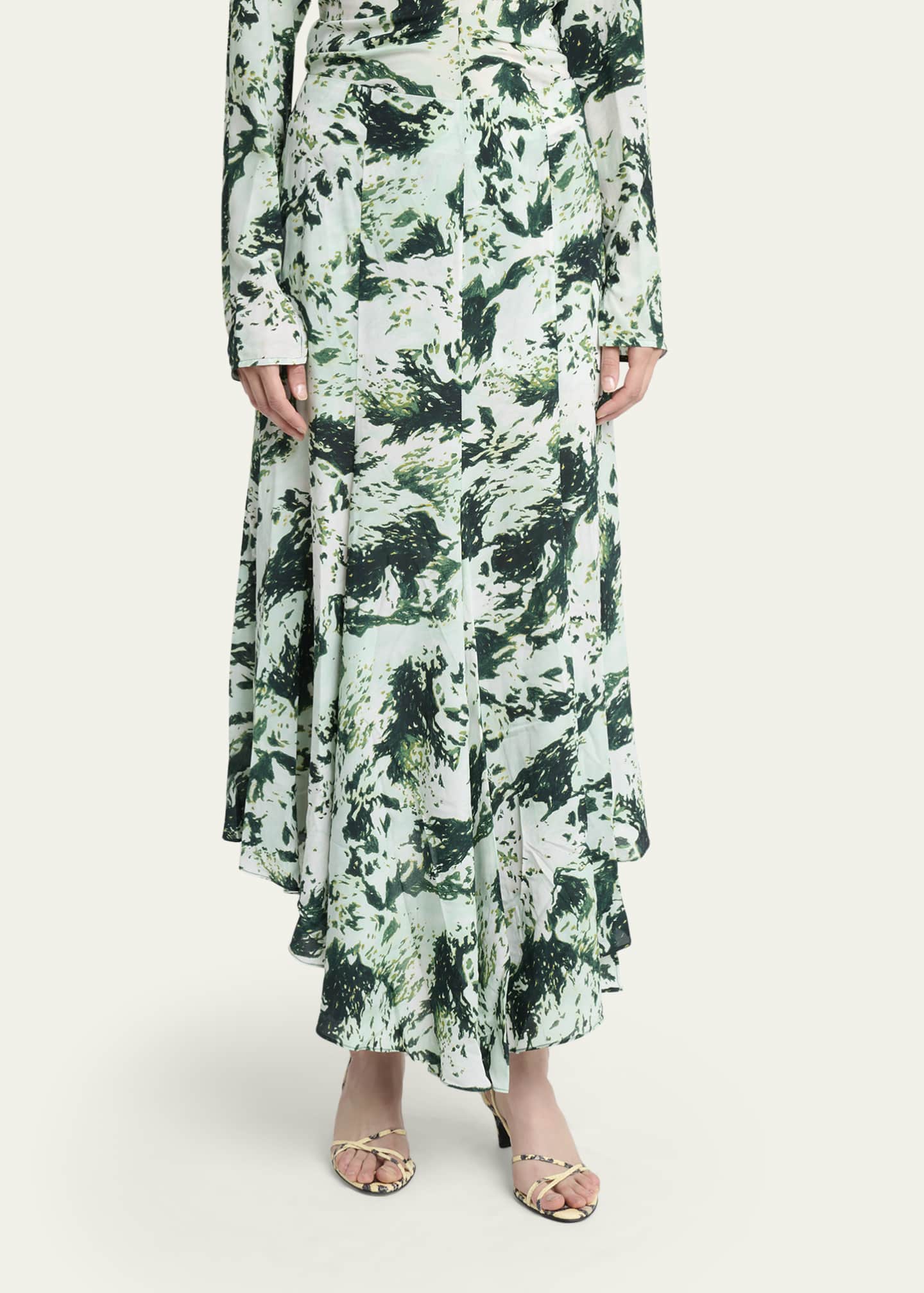 Proenza Schouler Joelle Printed Silk-Blend Skirt - Bergdorf Goodman
