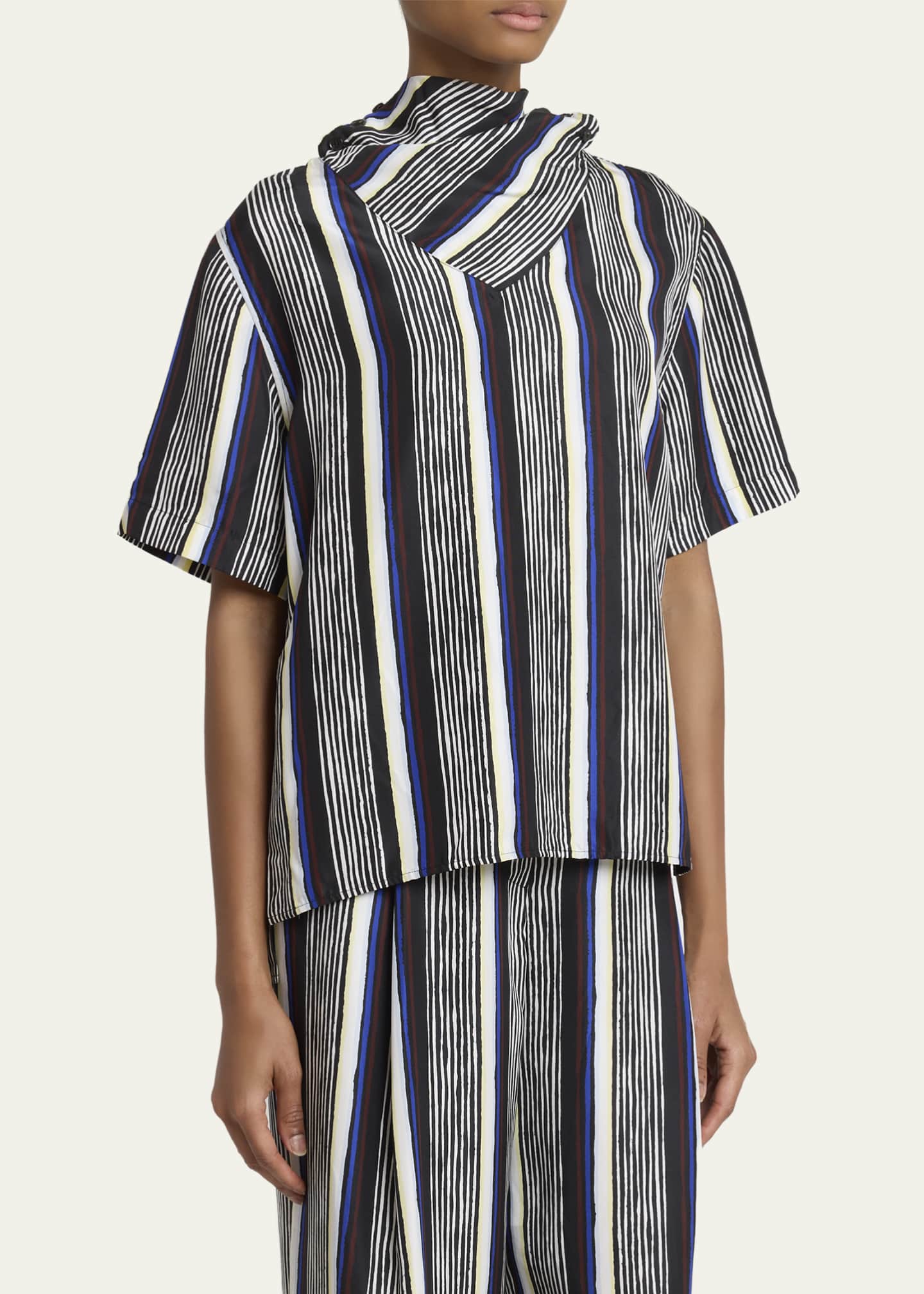 Proenza Schouler Amira Stripe Silk Top - Bergdorf Goodman