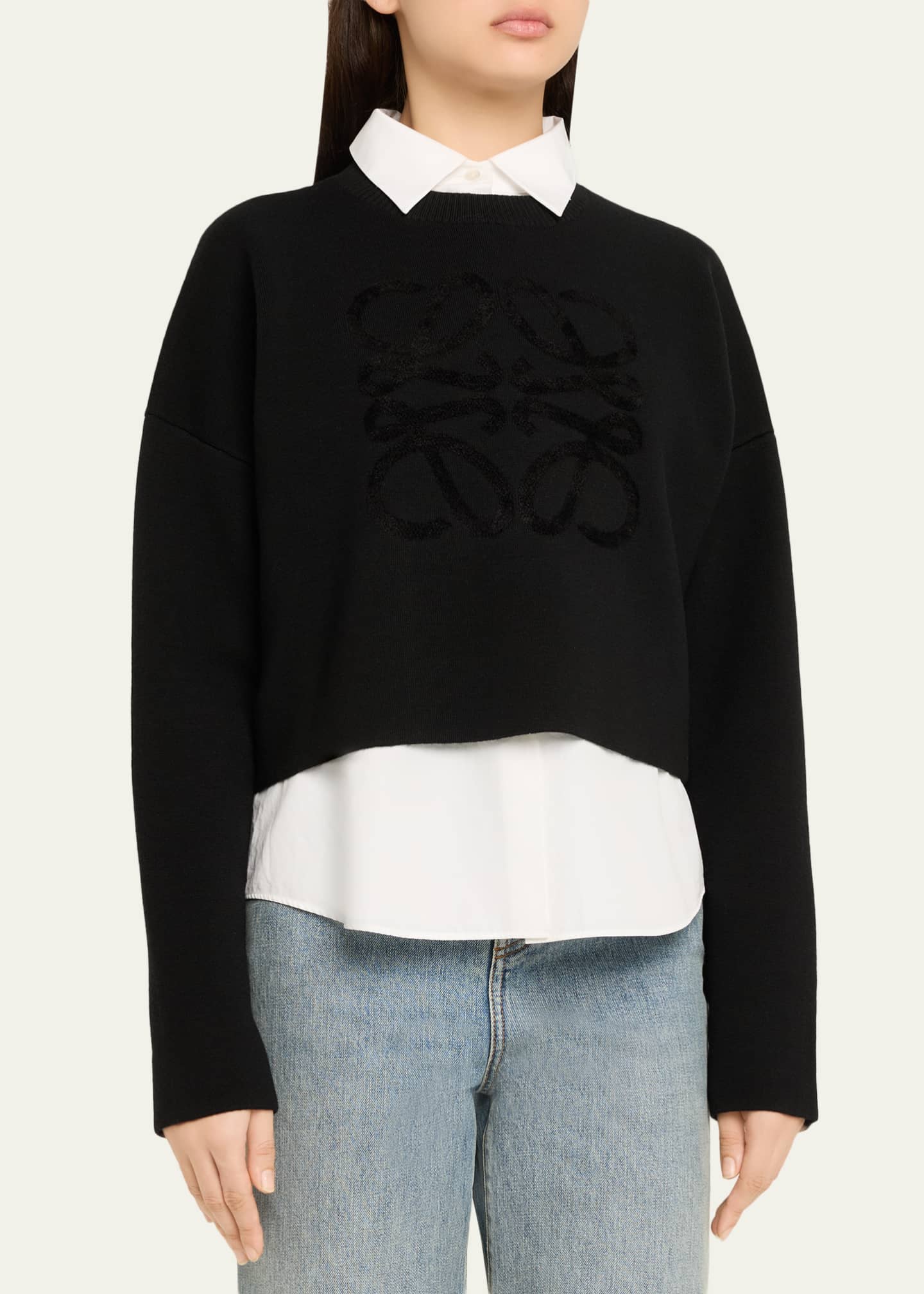 Loewe Anagram Wool-Blend Sweater - Bergdorf Goodman