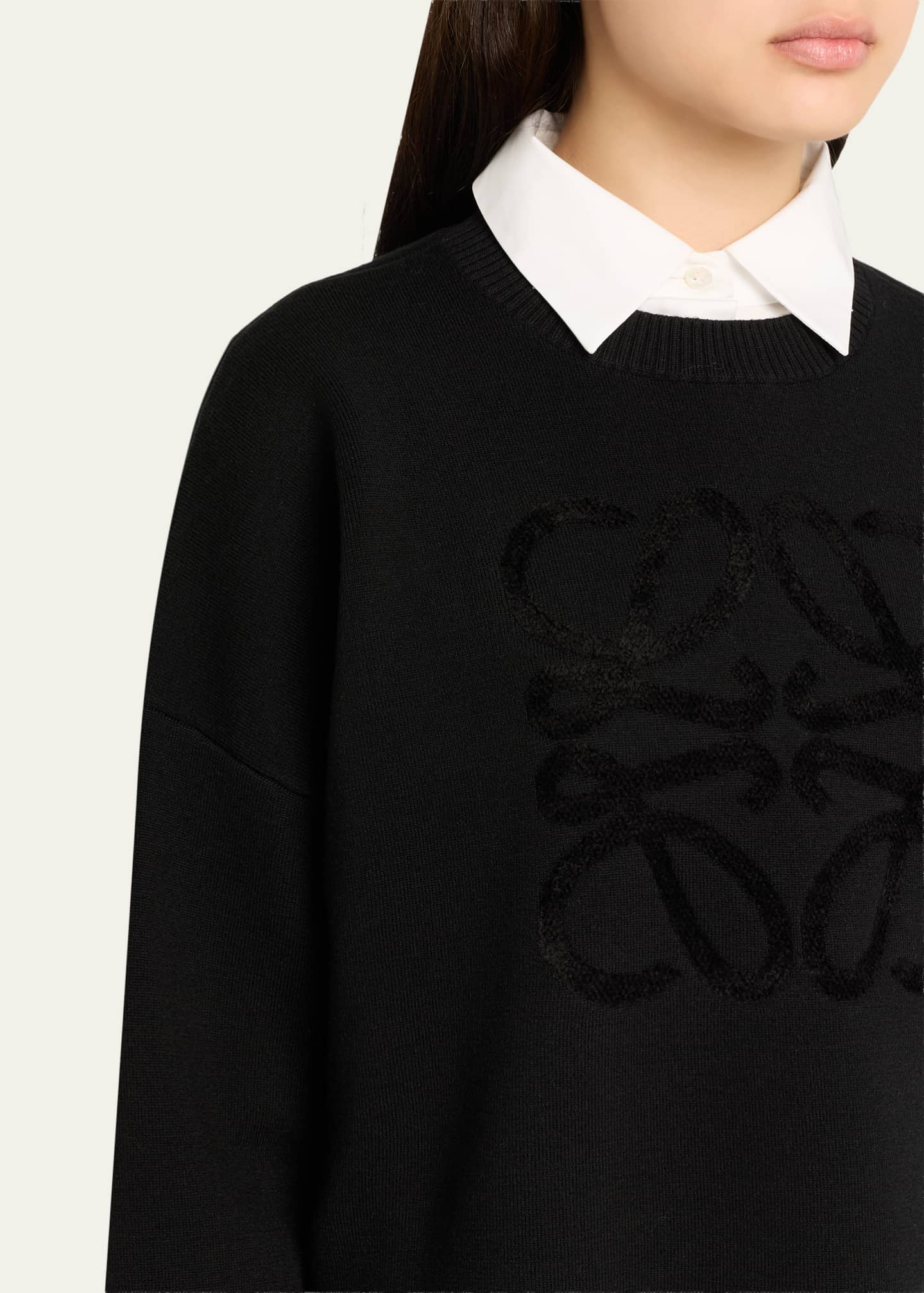 Loewe Anagram Wool-Blend Sweater - Bergdorf Goodman