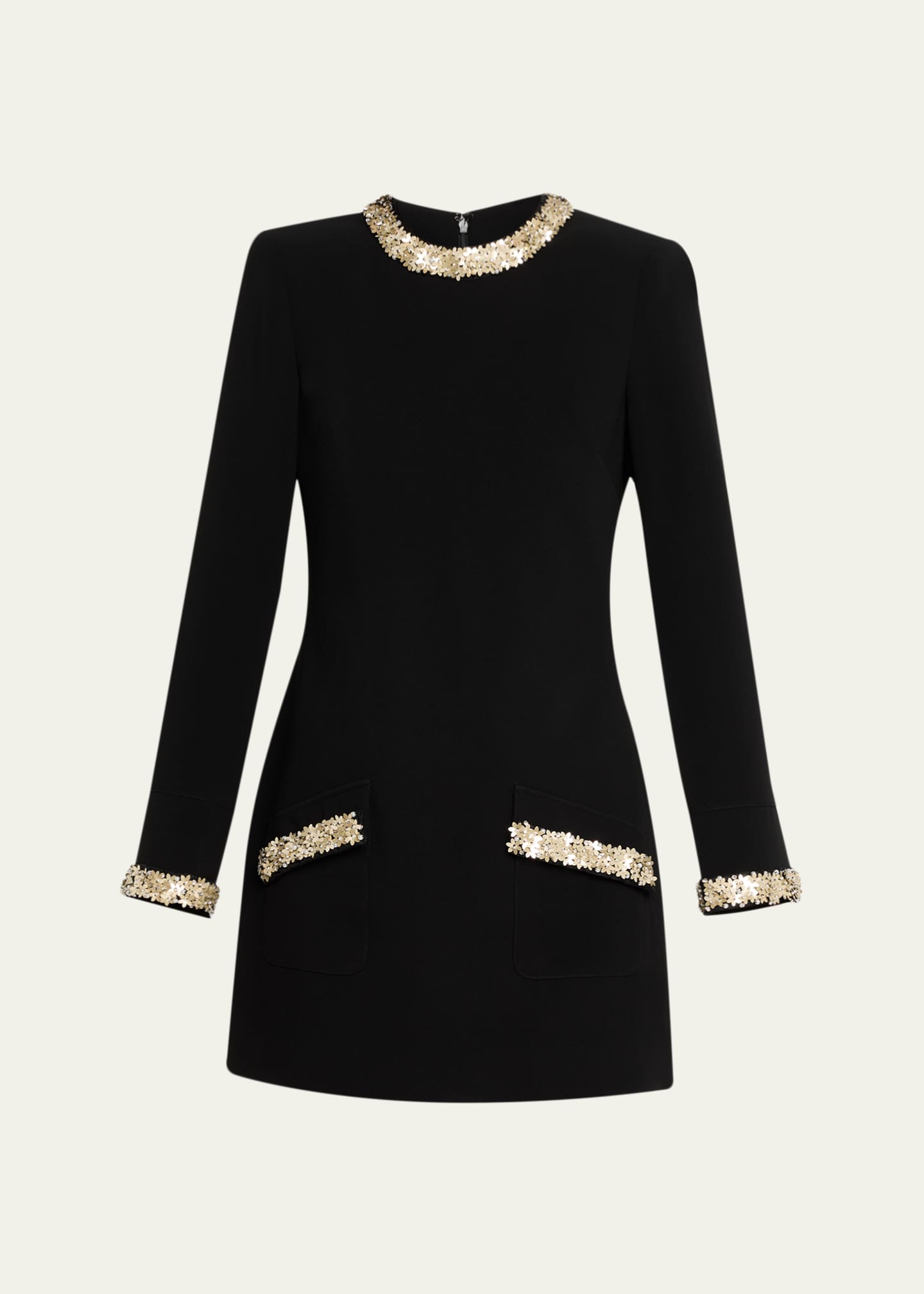 Cinq a Sept Adi Long-Sleeve Floral Embellished Mini Dress - Bergdorf ...