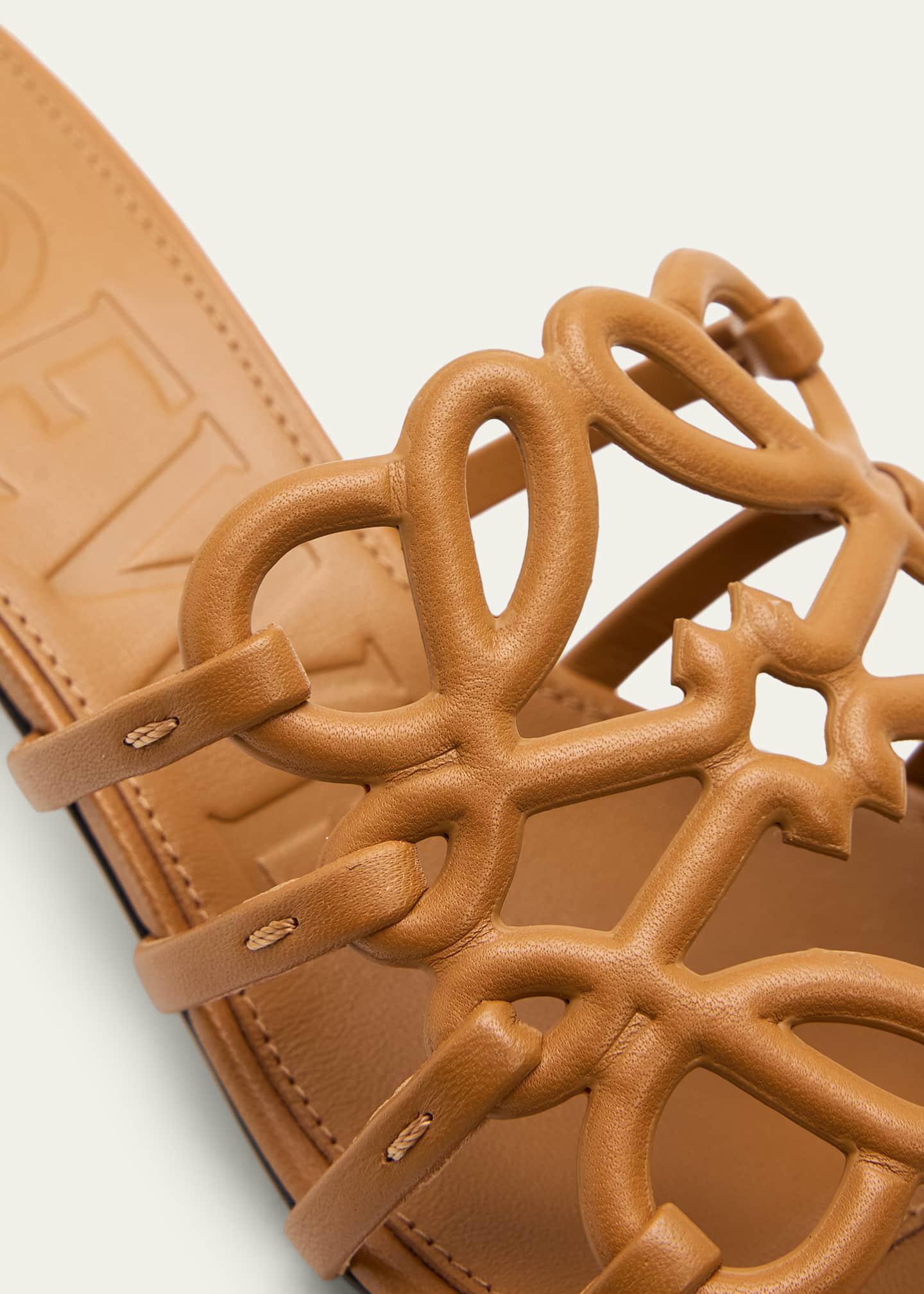 Loewe Petal Anagram Leather Caged Mule Sandals - Bergdorf Goodman