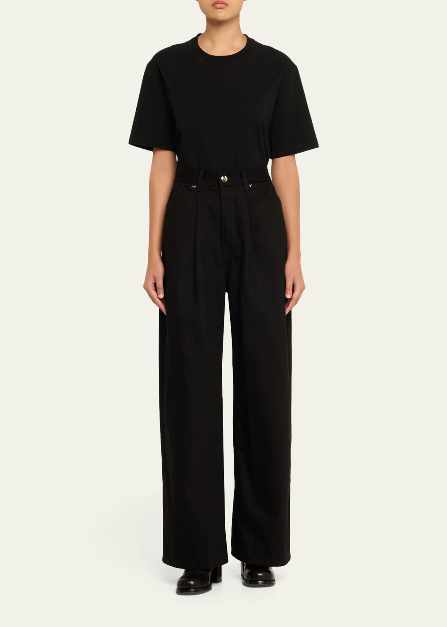 RUADH The Archer Pleated Wide-Leg Jeans - Bergdorf Goodman