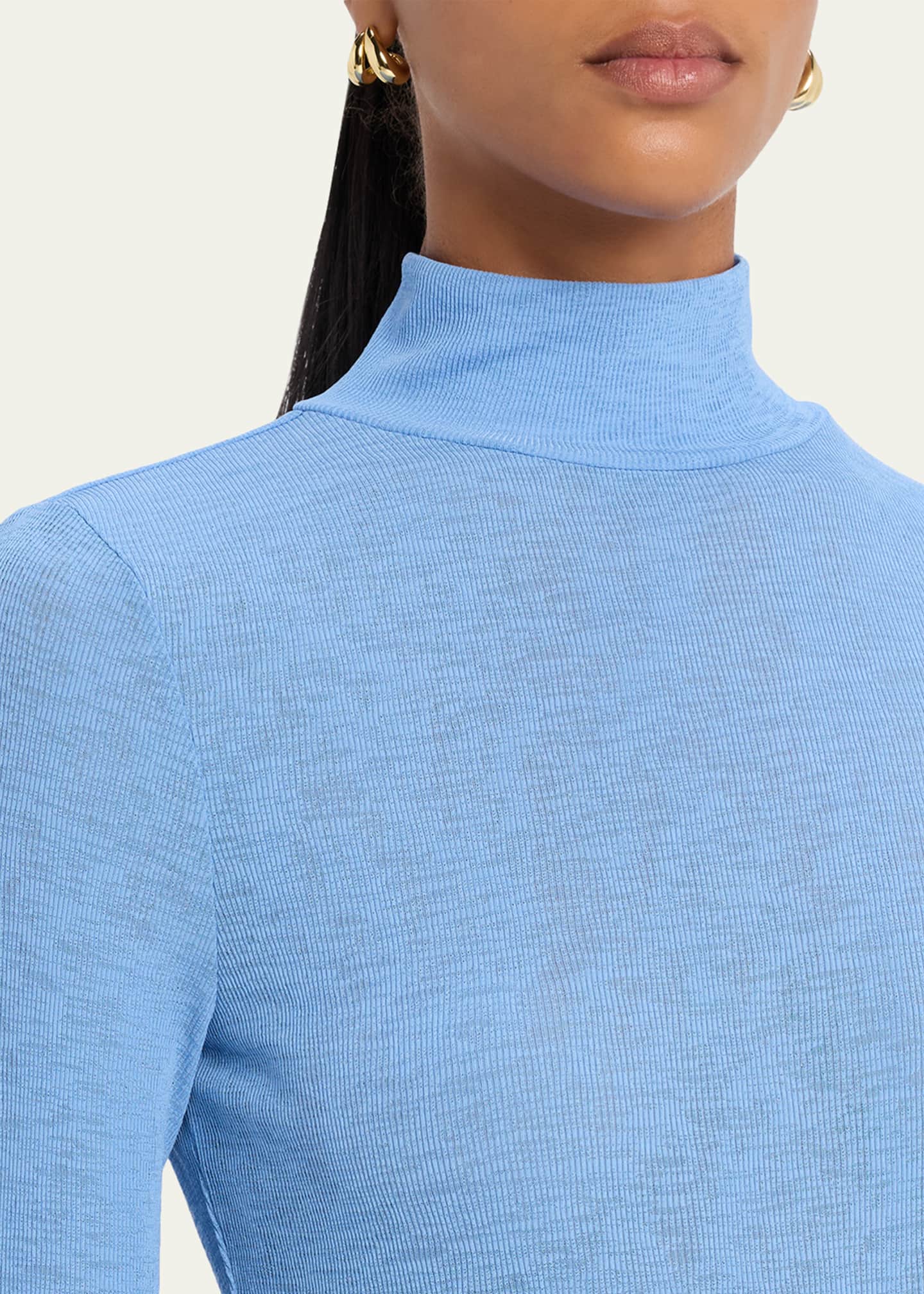 Veronica Beard Wyeth Ribbed Turtleneck Top - Bergdorf Goodman