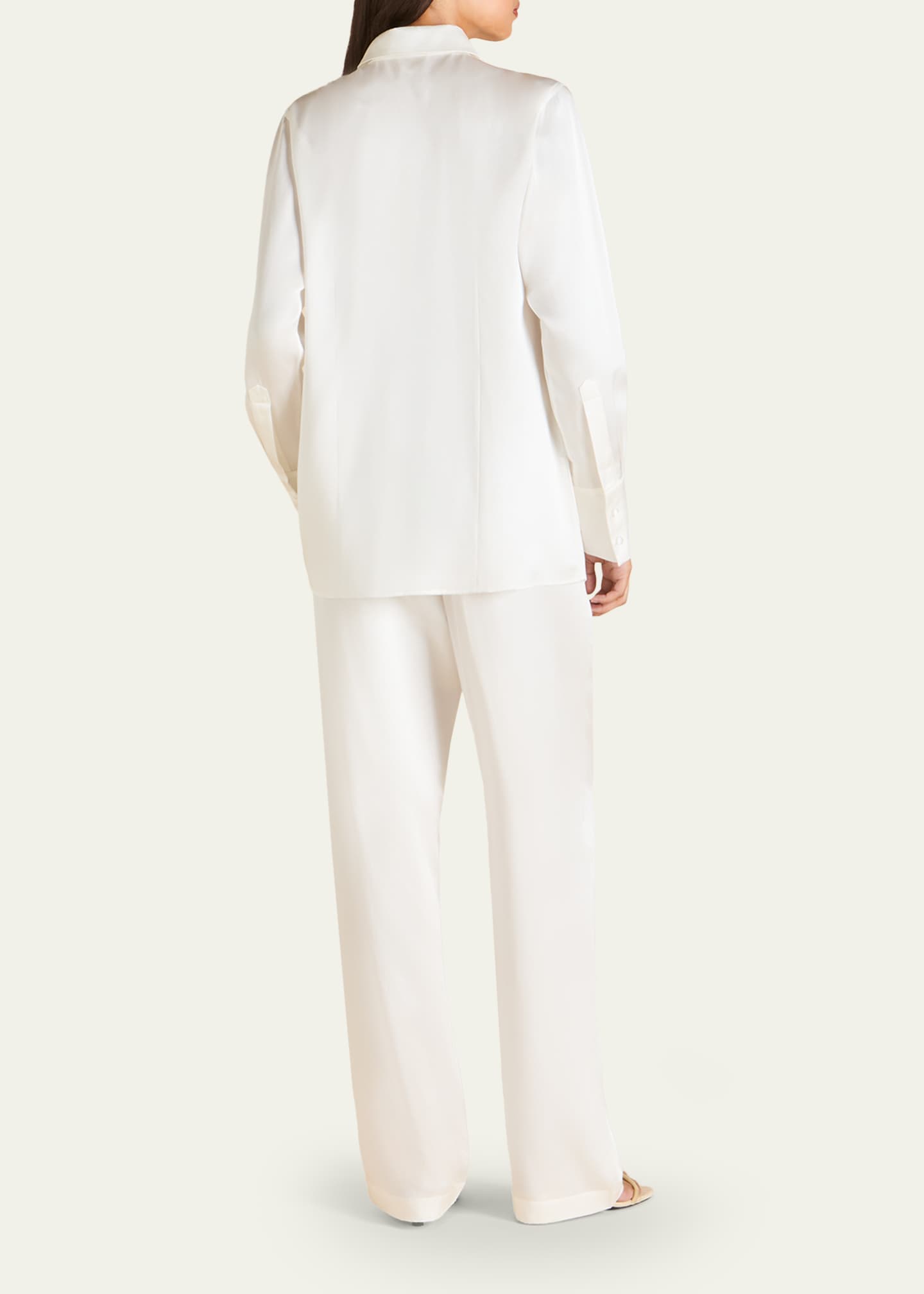 Olivia von Halle Bacall Straight-Leg Silk Pajama Set - Bergdorf Goodman