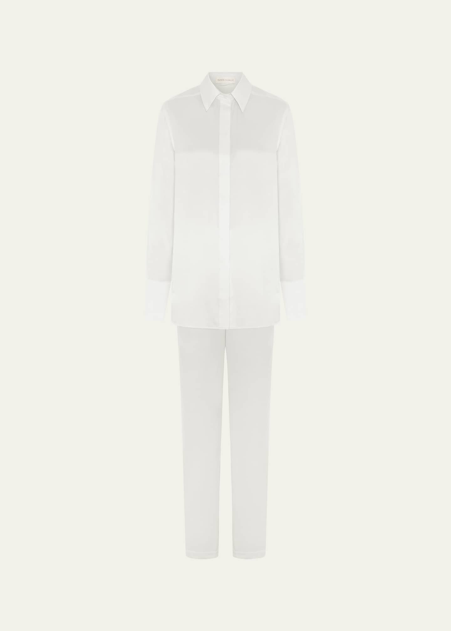 Olivia von Halle Bacall Straight-Leg Silk Pajama Set - Bergdorf Goodman