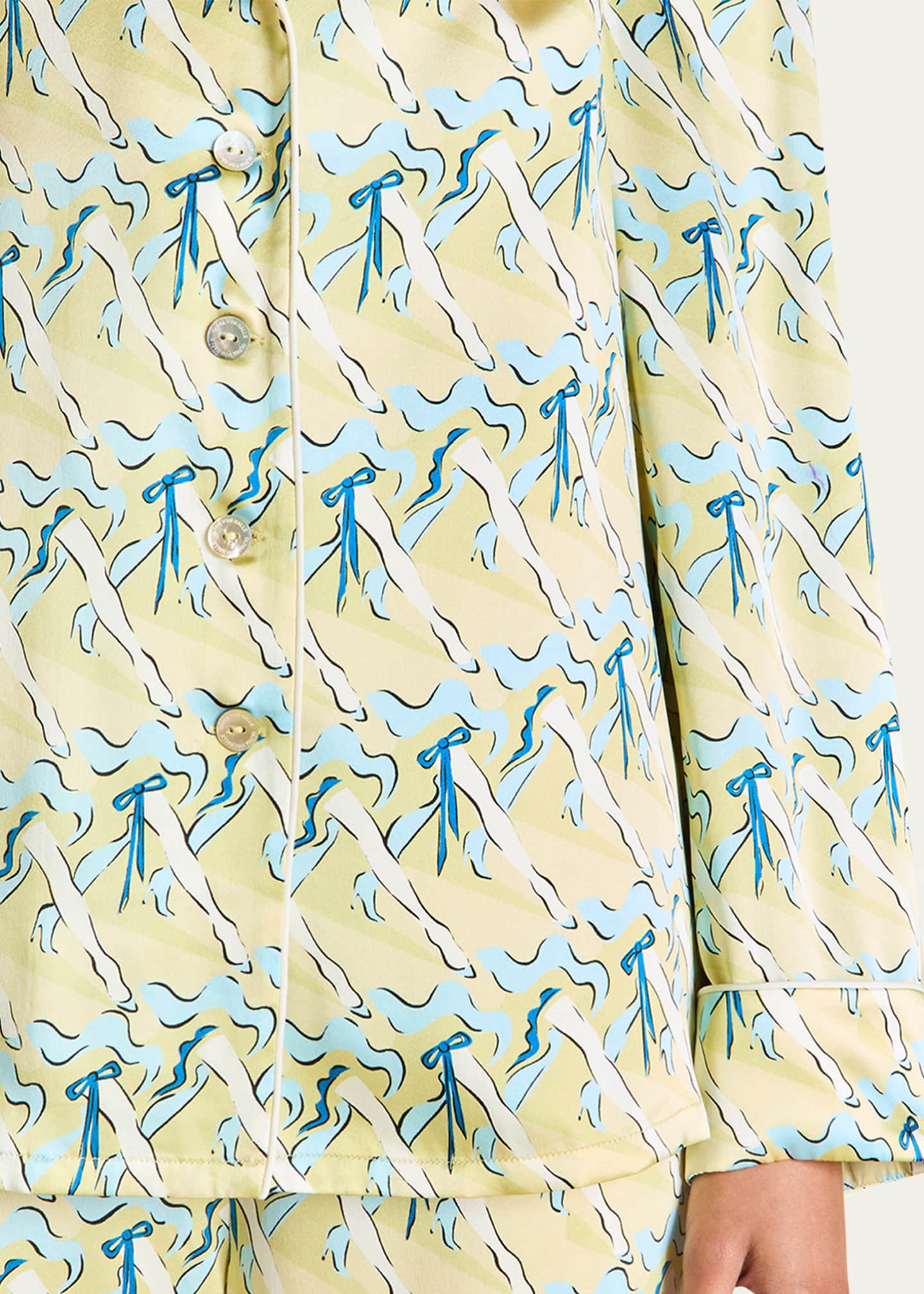 Olivia von Halle Lila Loulou Printed Silk Satin Pajama Set - Bergdorf ...
