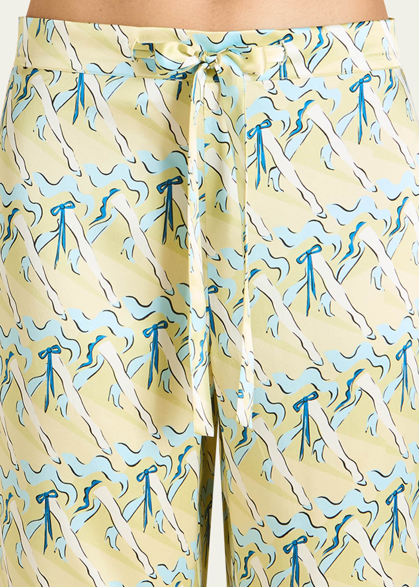 Olivia von Halle Lila Loulou Printed Silk Satin Pajama Set - Bergdorf ...