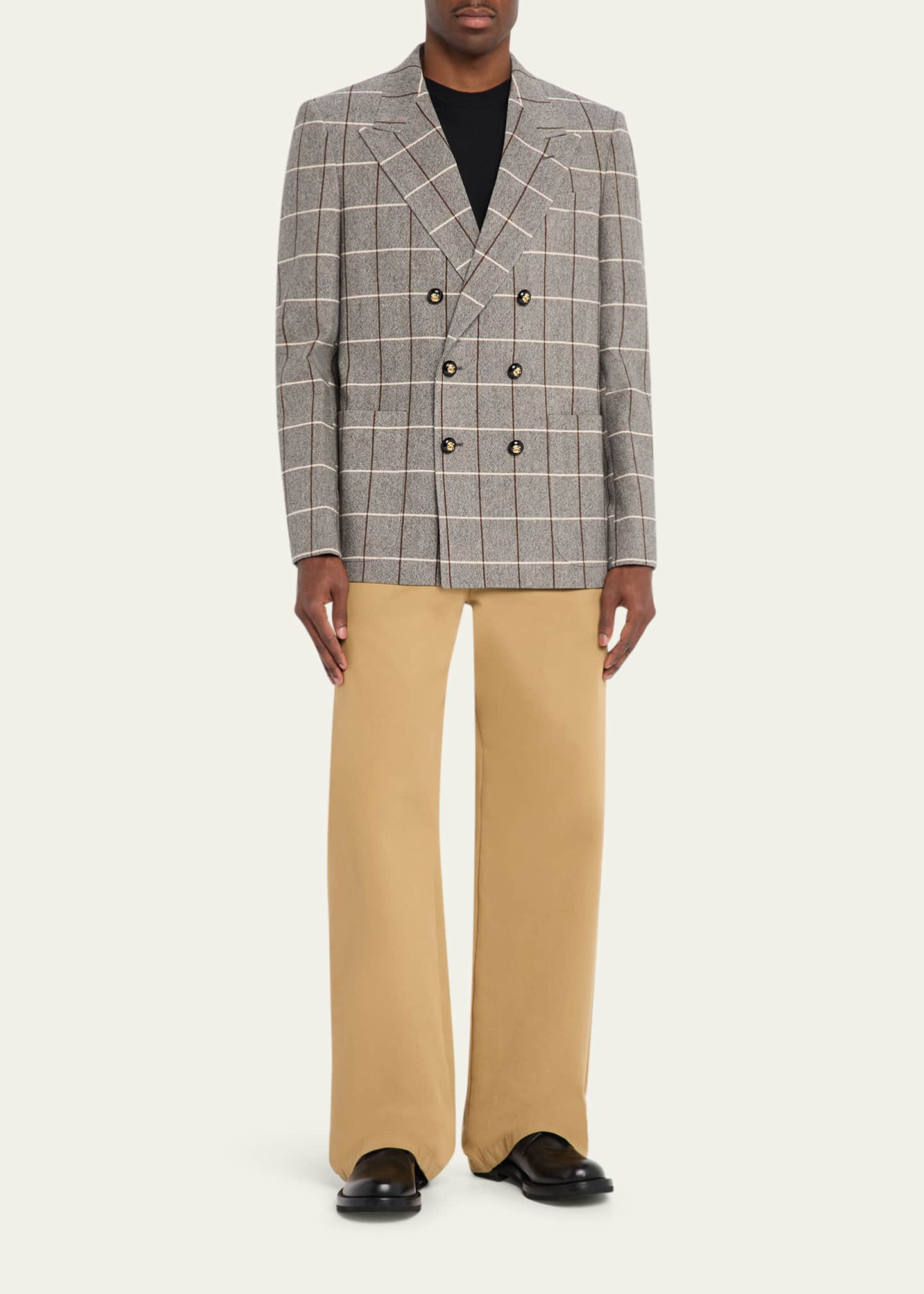 Valentino Garavani Men's Check-Print Melange Wool Jacket - Bergdorf Goodman