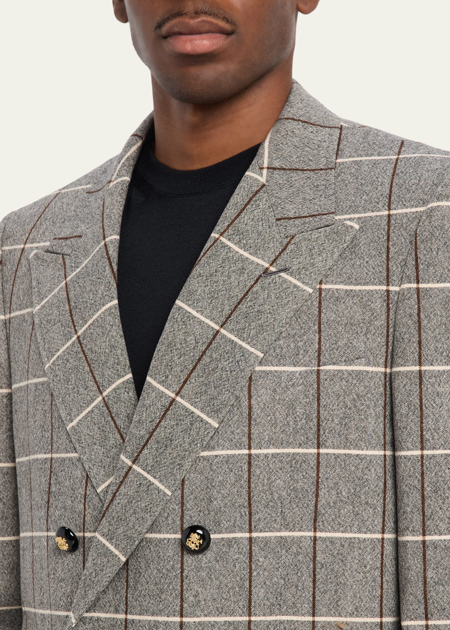 Valentino Garavani Men's Check-Print Melange Wool Jacket - Bergdorf Goodman