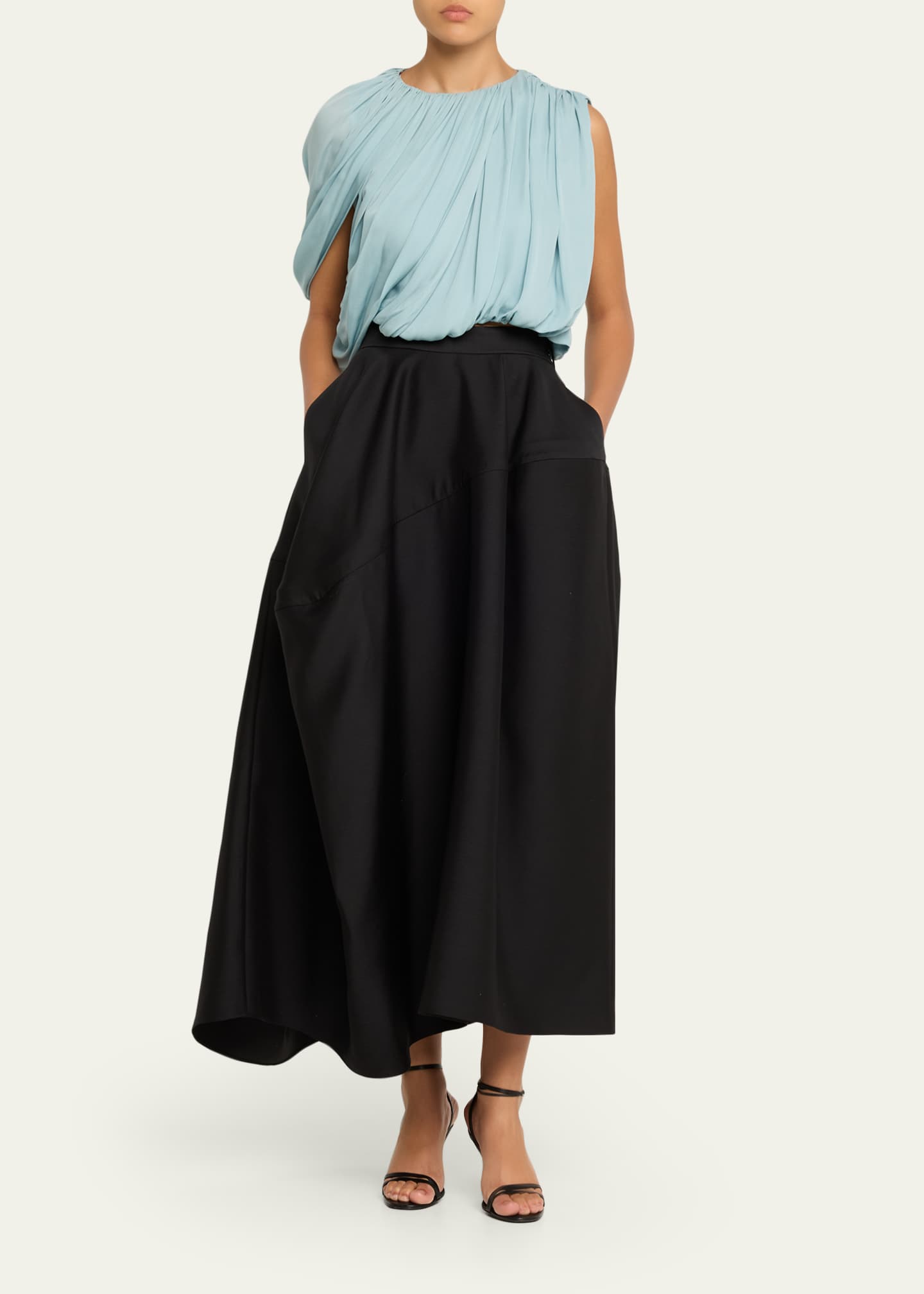 Heirlome Marie Draped Silk Georgette Crop Top - Bergdorf Goodman