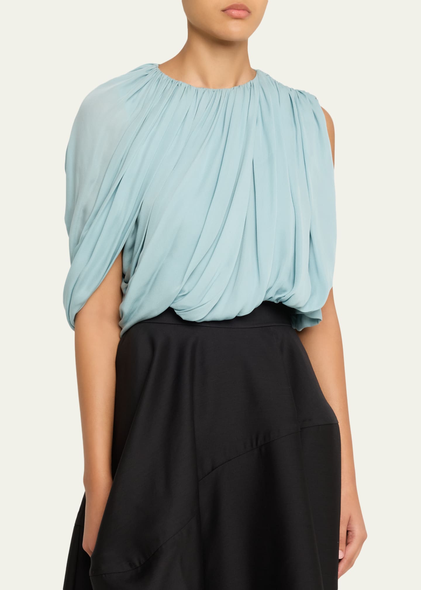 Heirlome Marie Draped Silk Georgette Crop Top - Bergdorf Goodman
