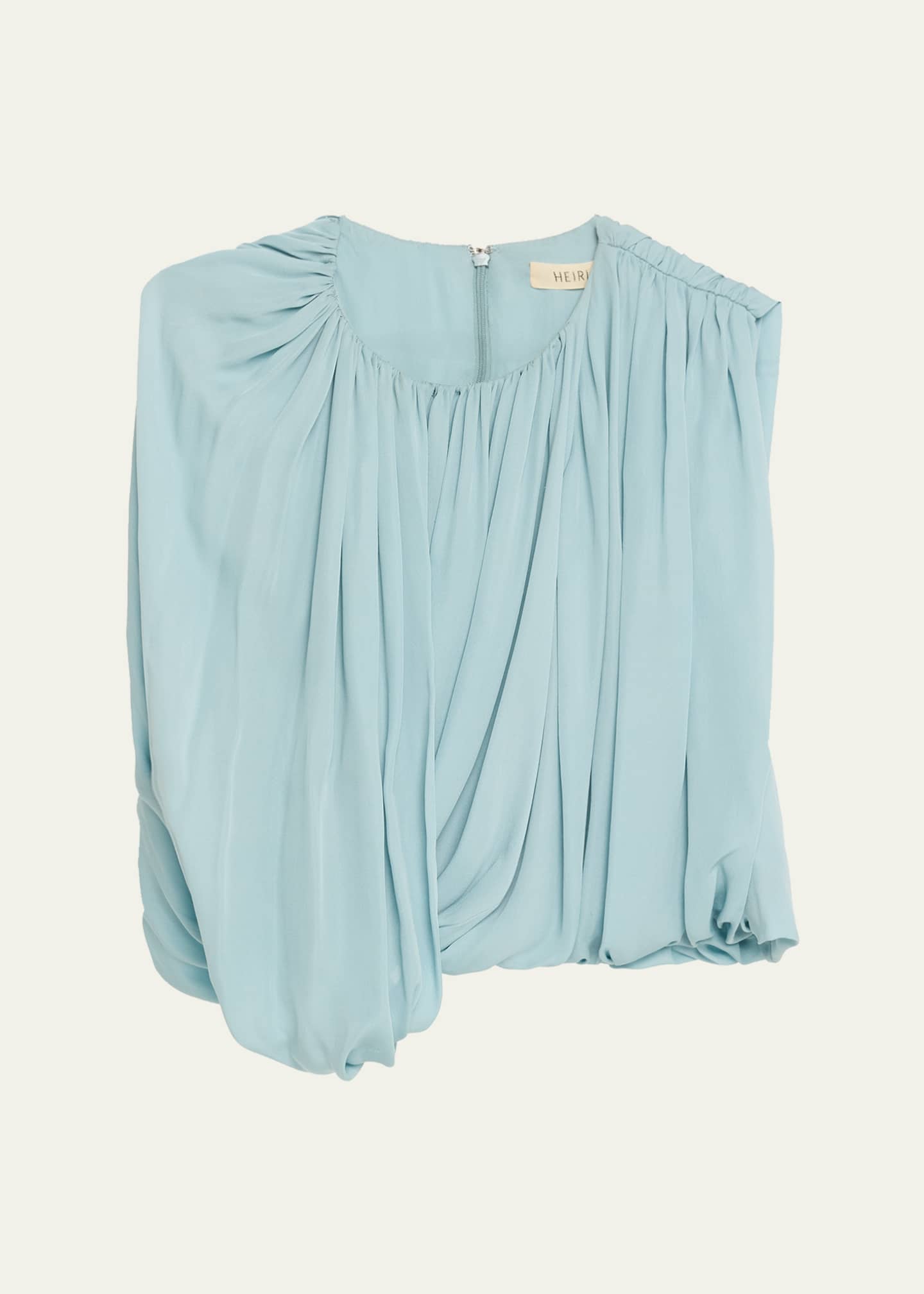 Heirlome Marie Draped Silk Georgette Crop Top - Bergdorf Goodman