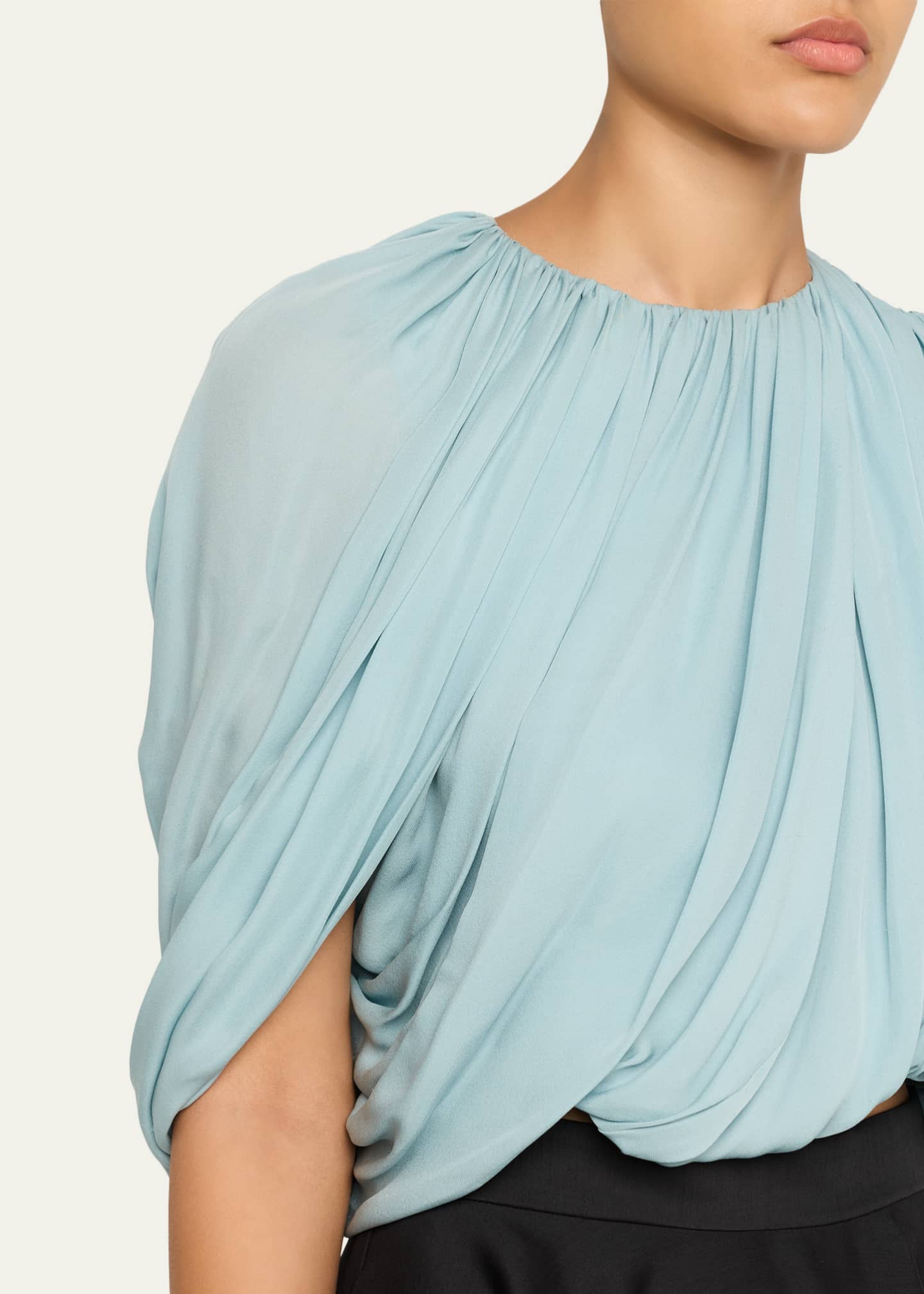 Heirlome Marie Draped Silk Georgette Crop Top - Bergdorf Goodman