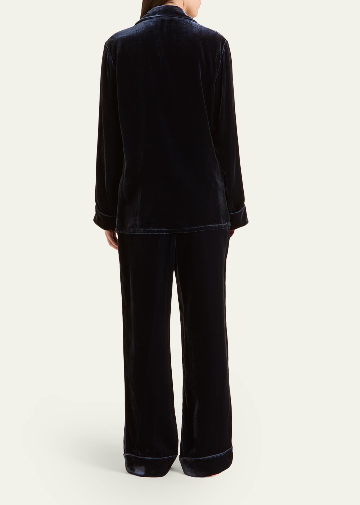 Olivia von Halle Coco Silk-Viscose Velvet Pajama Set - Bergdorf Goodman
