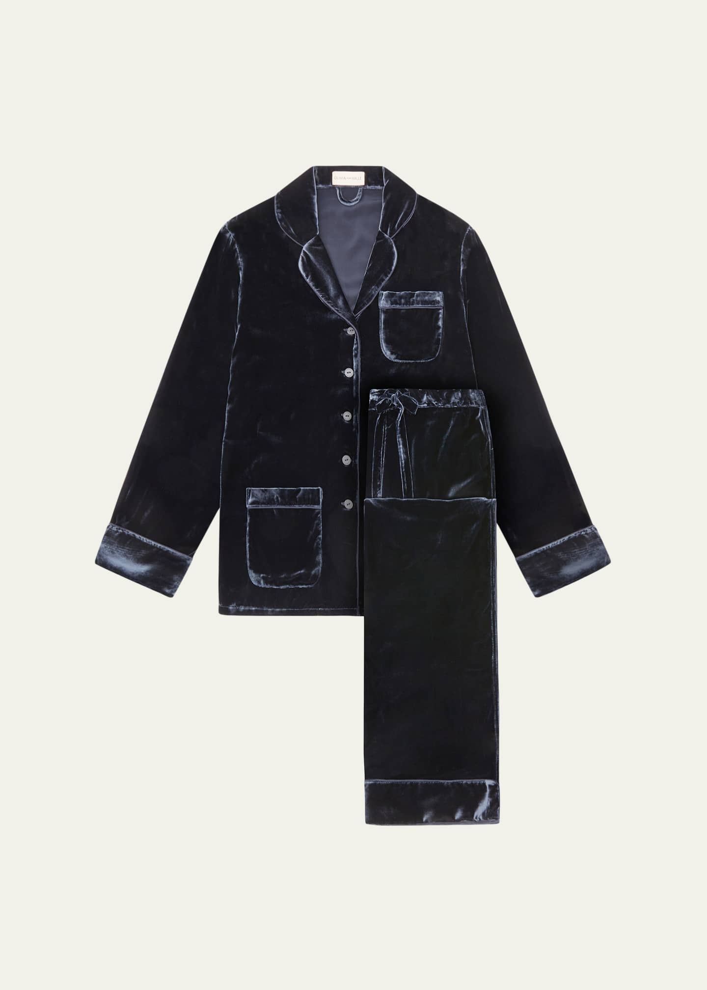 Olivia von Halle Coco Silk-Viscose Velvet Pajama Set - Bergdorf Goodman