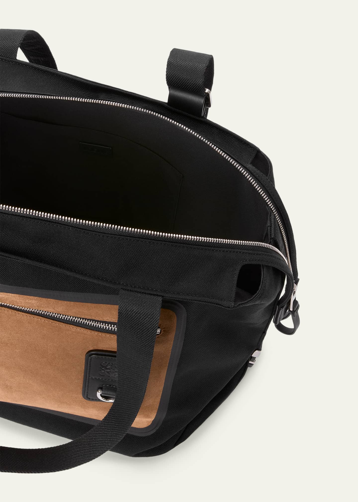 Loewe Men's Flex Zipped Tote Bag in Canvas & Suede - Bergdorf Goodman