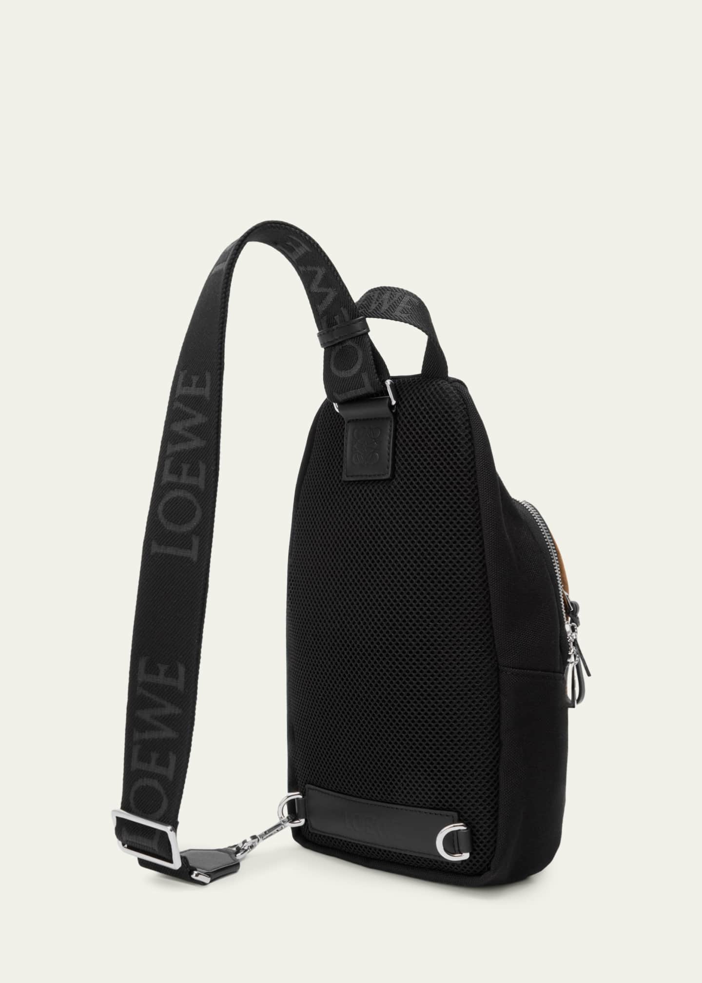 Loewe Men's Flex Canvas and Suede Sling Bag - Bergdorf Goodman