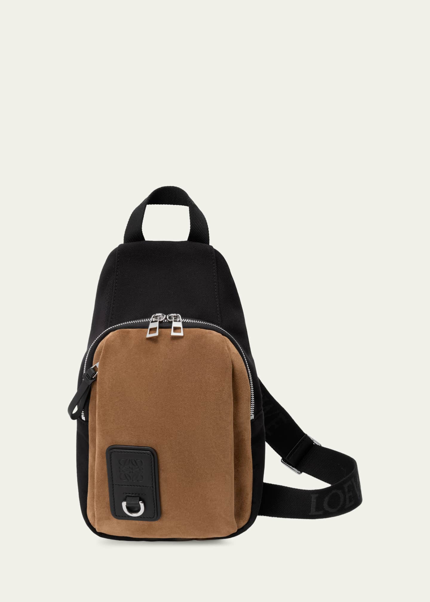 Loewe Men's Flex Canvas and Suede Sling Bag - Bergdorf Goodman