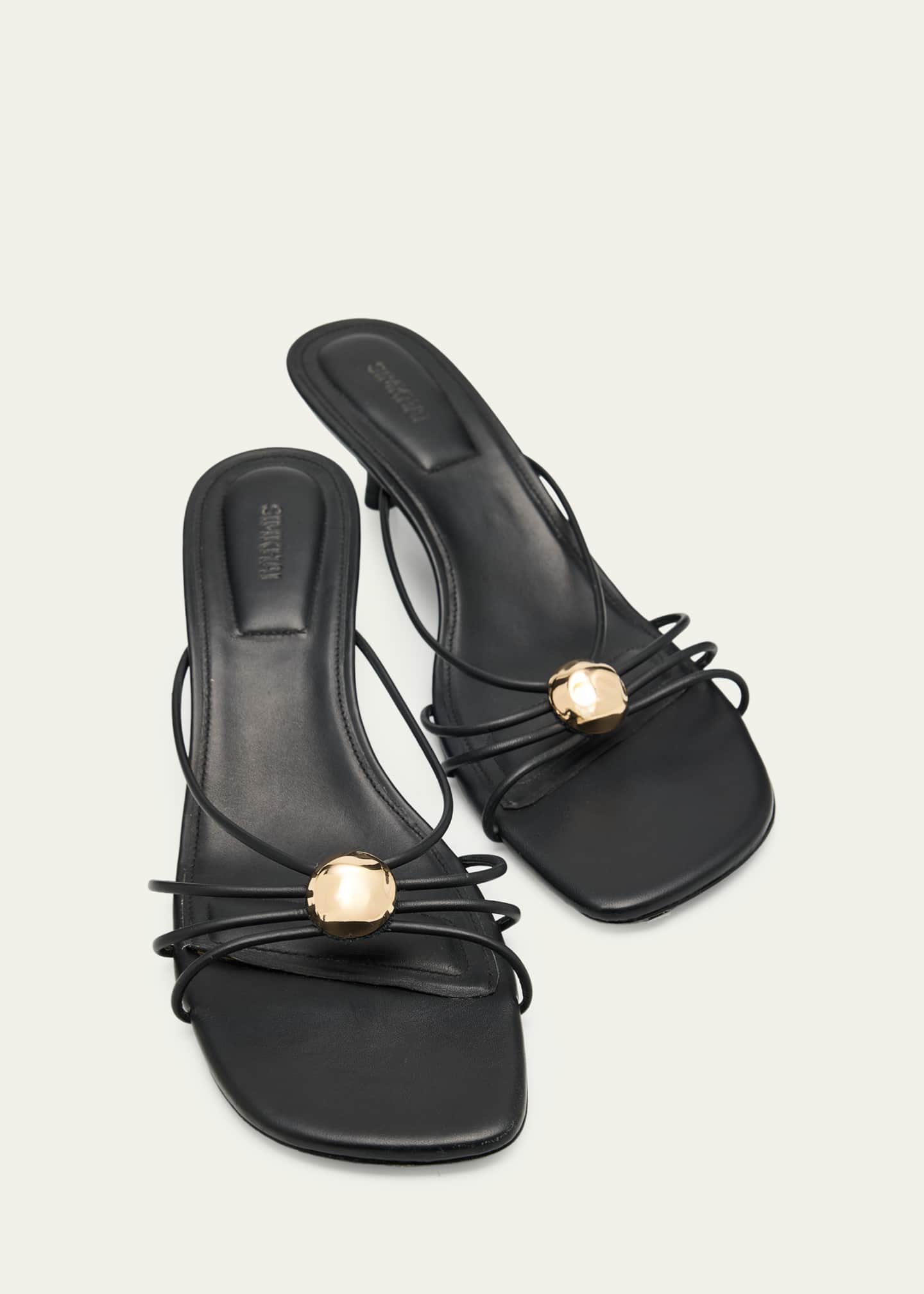 SIMKHAI Amaya Strappy Leather Kitten-Heel Sandals - Bergdorf Goodman