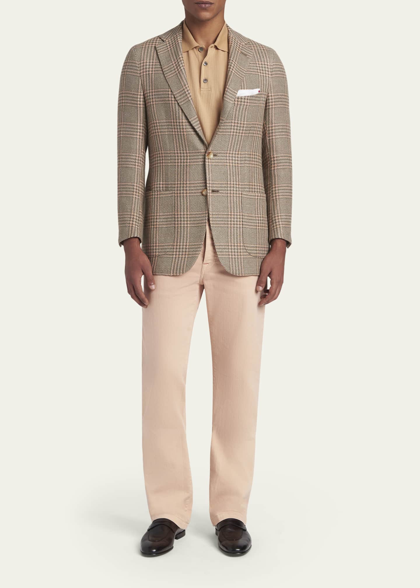 Kiton Men's Prince of Wales Cashmere and Linen Sport Coat - Bergdorf ...