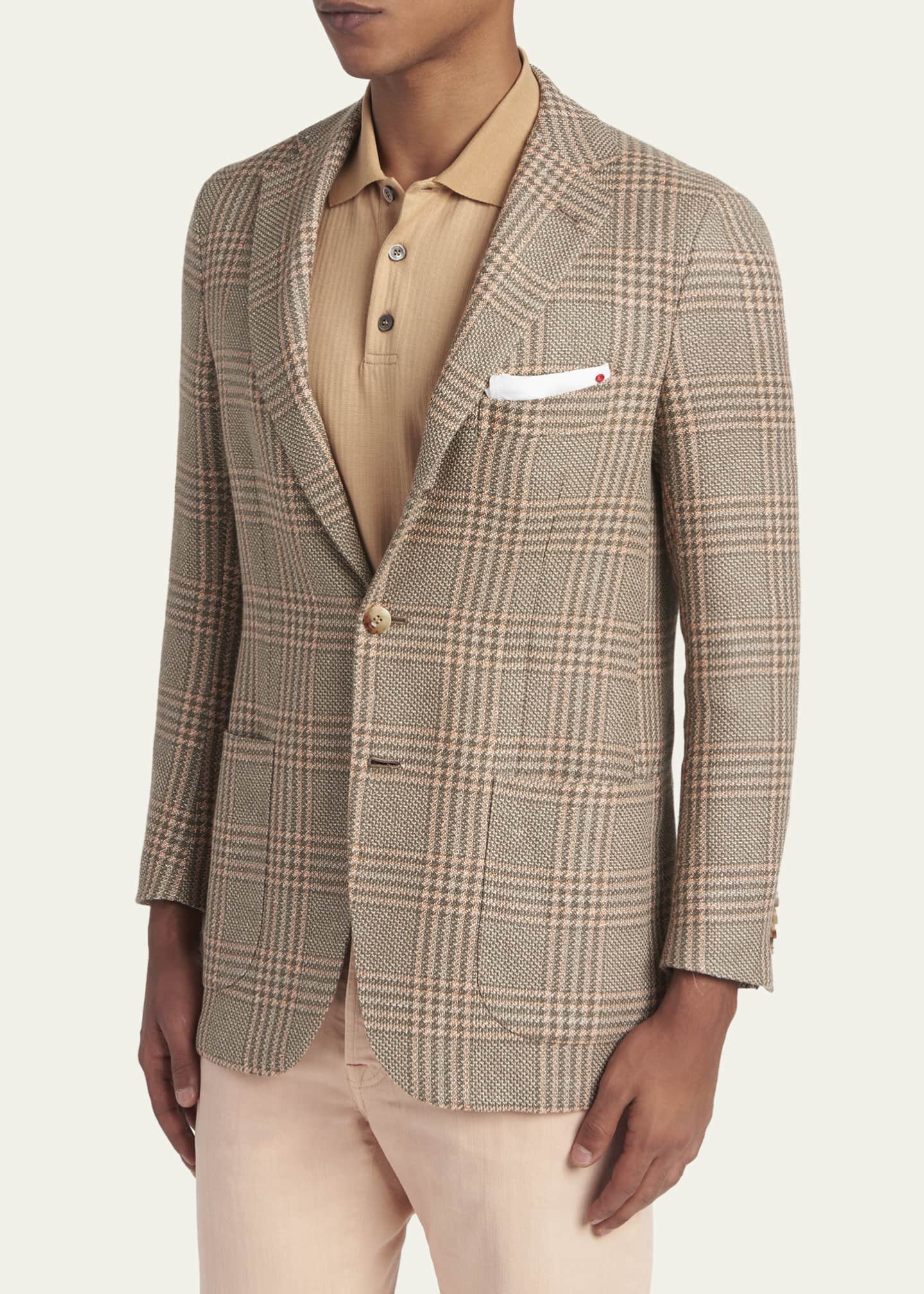 Kiton Men's Prince of Wales Cashmere and Linen Sport Coat - Bergdorf ...