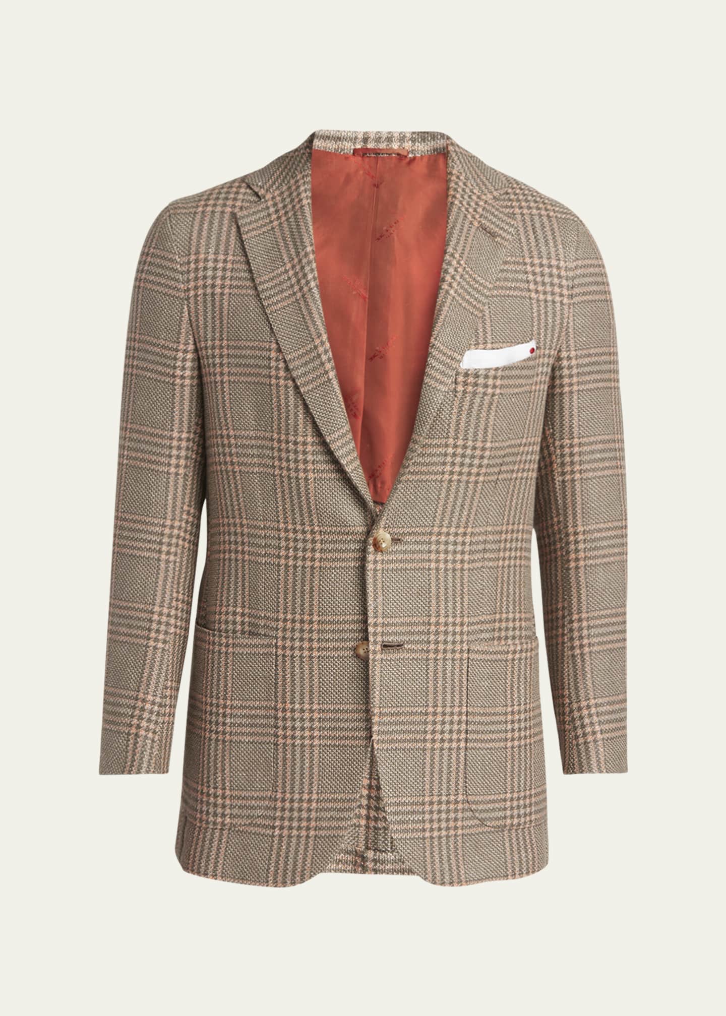Kiton Men's Prince of Wales Cashmere and Linen Sport Coat - Bergdorf ...