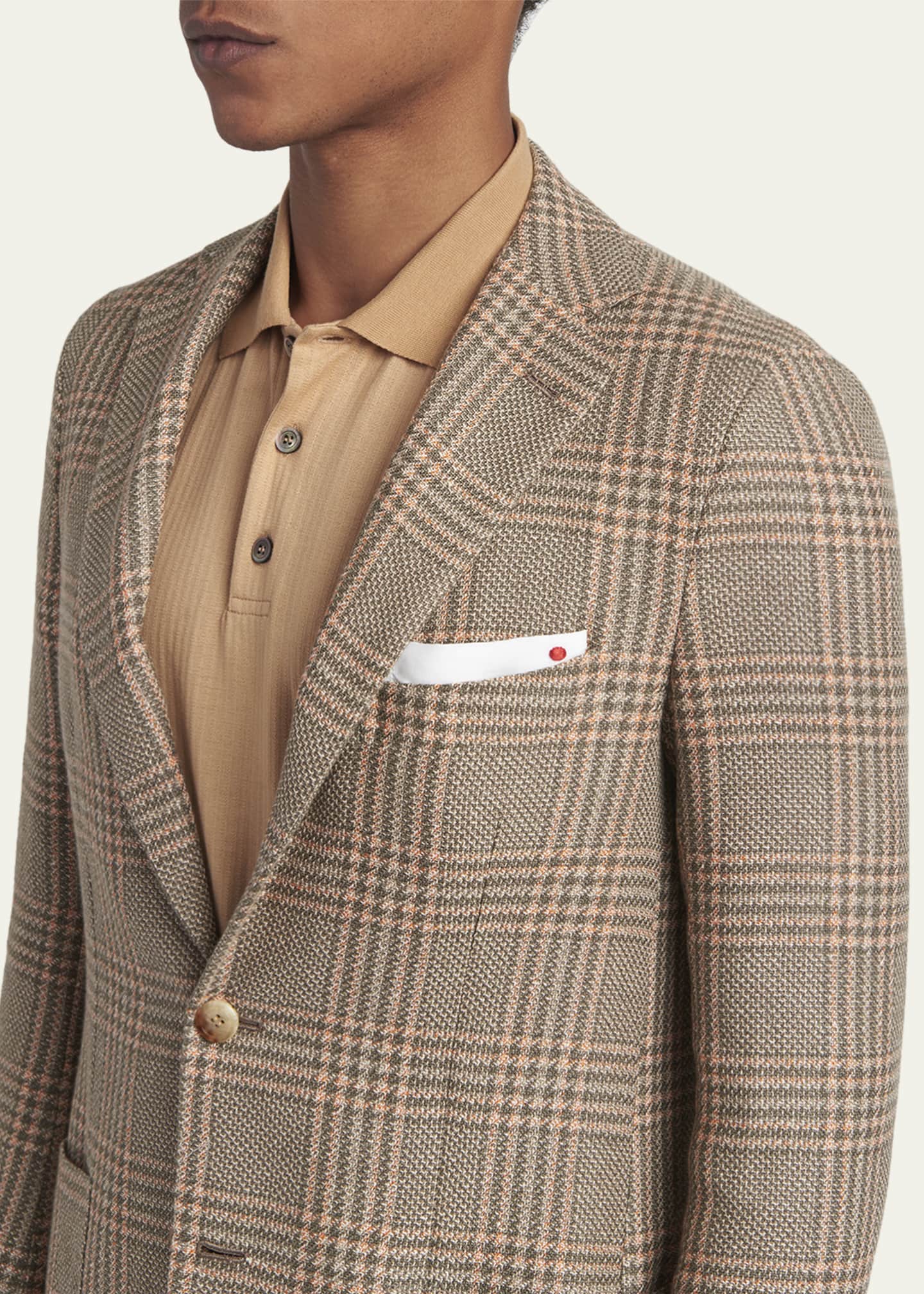 Kiton Men's Prince of Wales Cashmere and Linen Sport Coat - Bergdorf ...