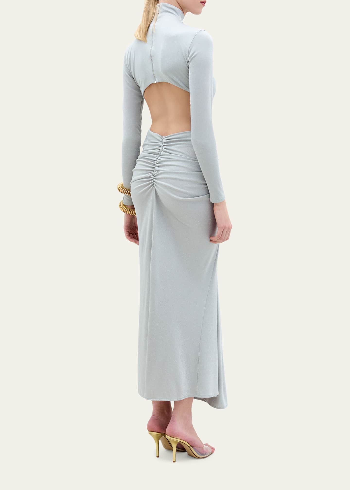 Silvia Tcherassi Venus Mock-Neck Draped Backless Ankle Dress - Bergdorf ...