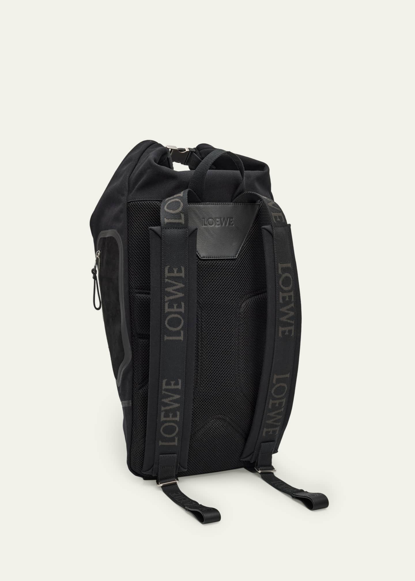 Loewe Men's Flex Roll-Top Canvas & Suede Backpack - Bergdorf Goodman