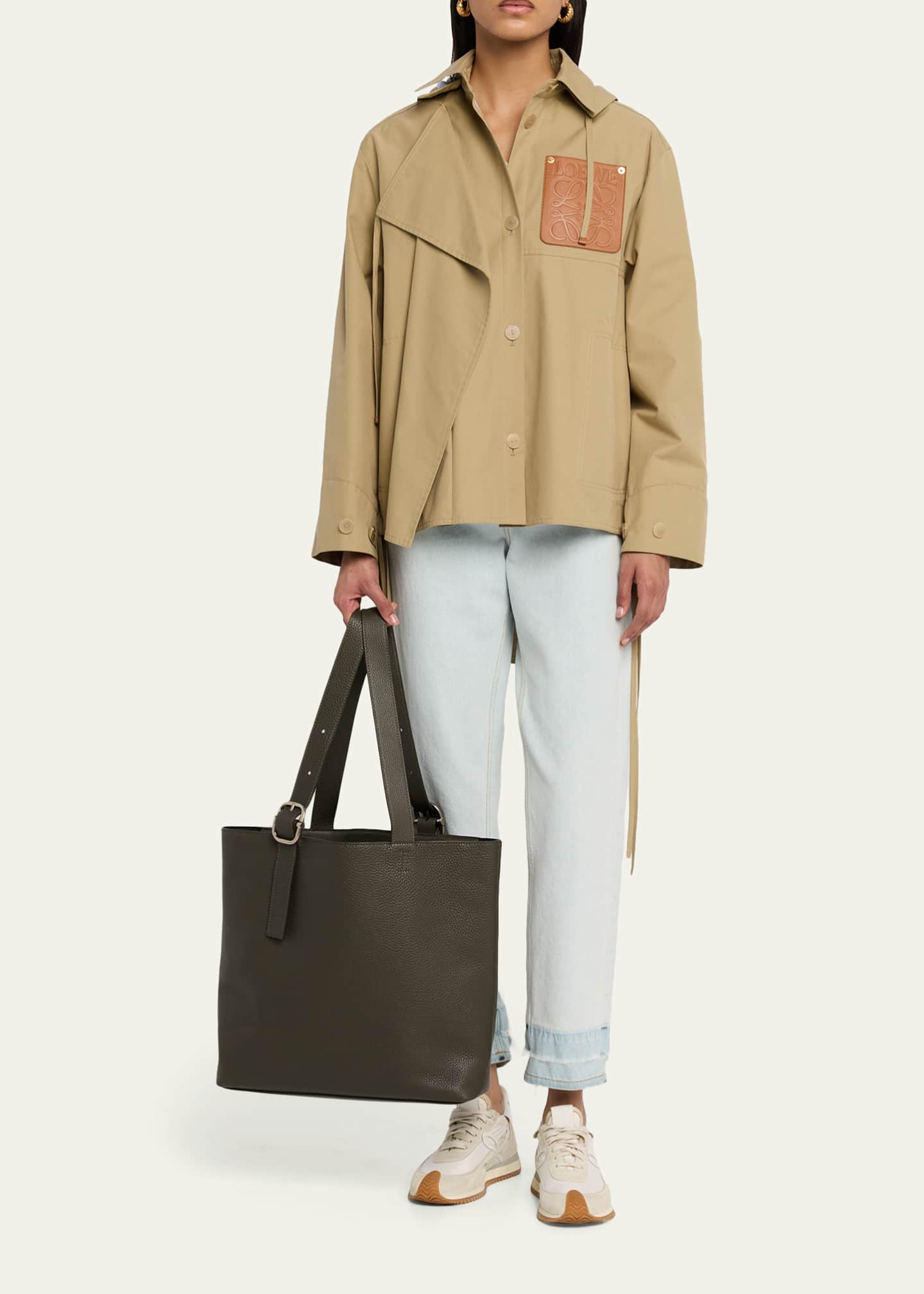 Loewe Men's Loop Zipped Leather Tote Bag - Bergdorf Goodman
