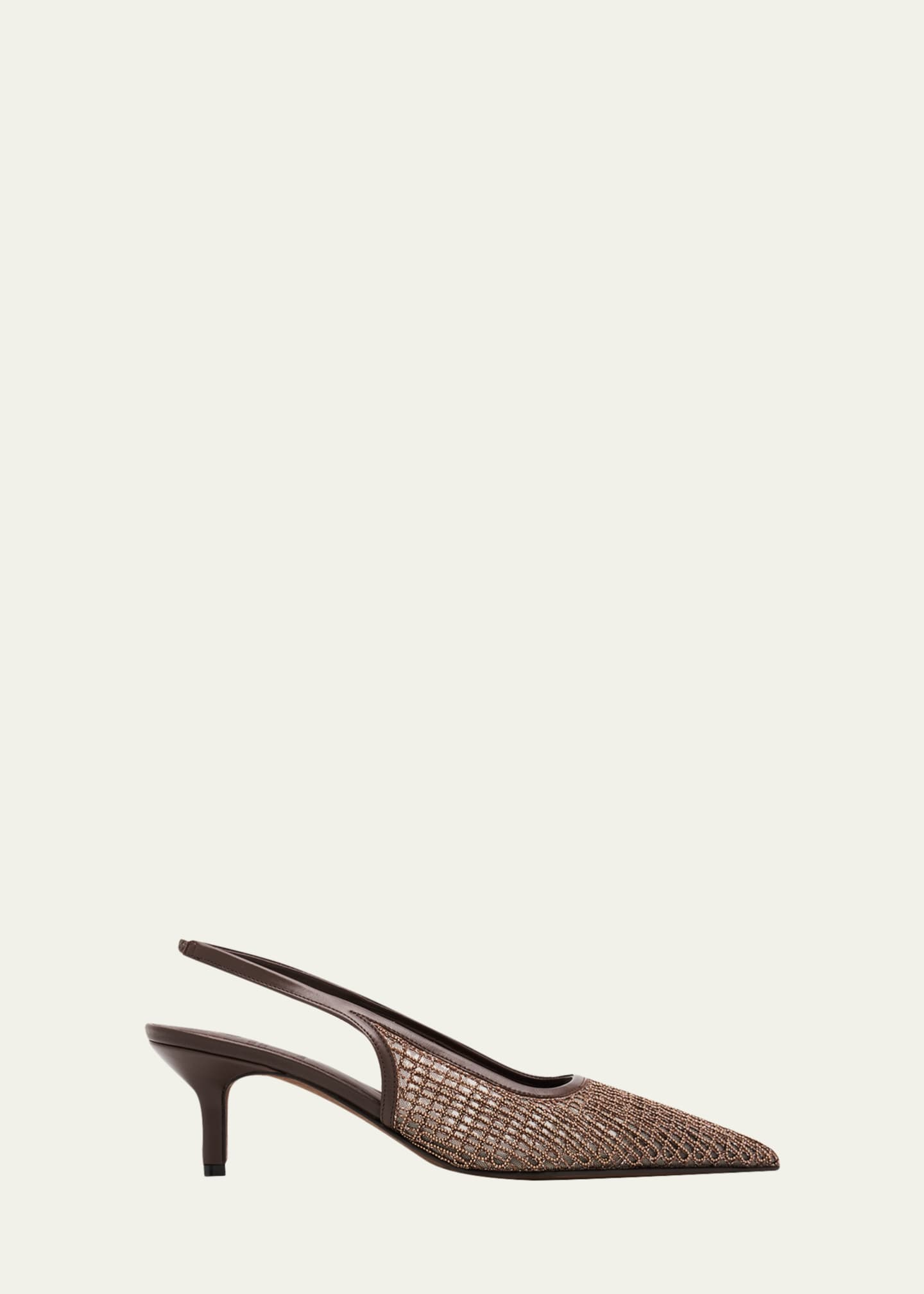 Brunello Cucinelli 55mm Monili Suede-Trimmed Slingback Pumps - Bergdorf ...