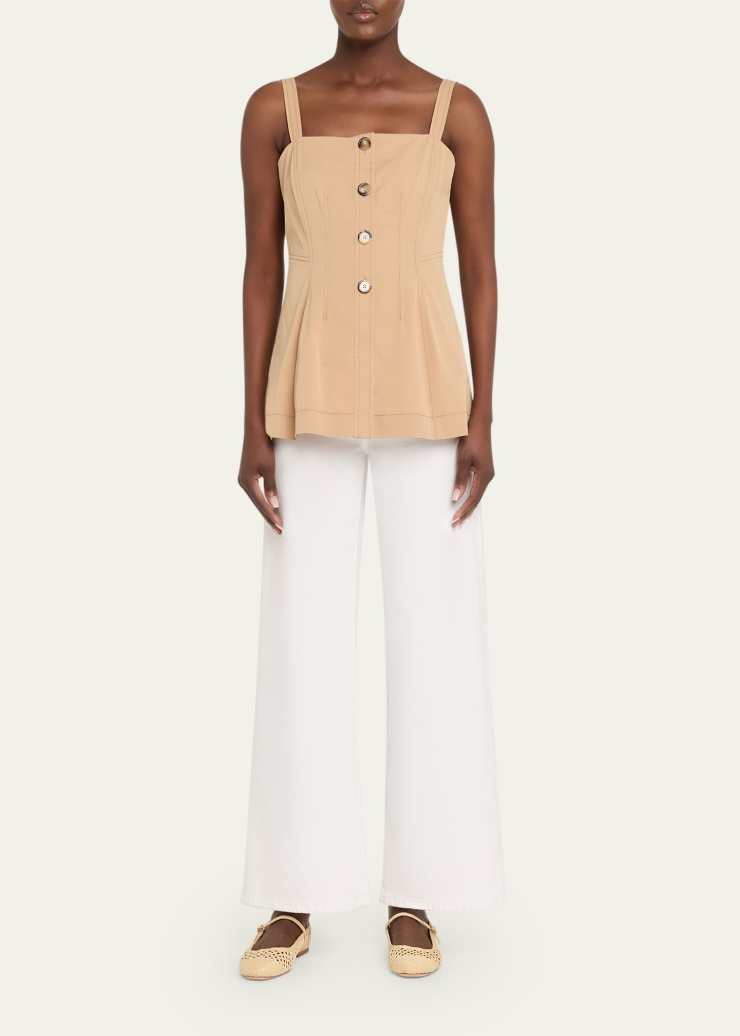 Veronica Beard Ellie Raffia Ballerina Flats - Bergdorf Goodman