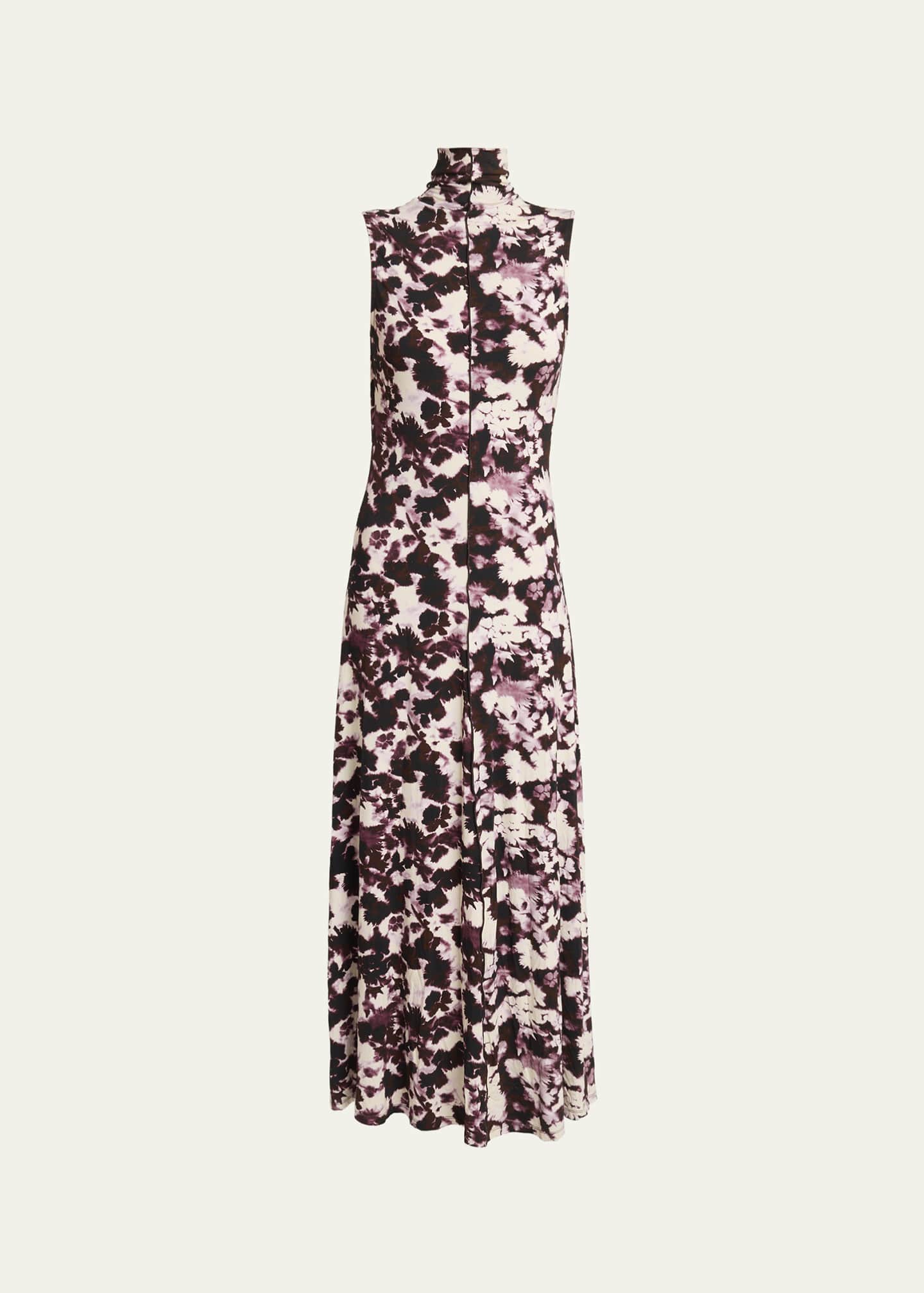 Proenza Schouler White Label Valentina Floral Jersey Turtleneck Midi ...