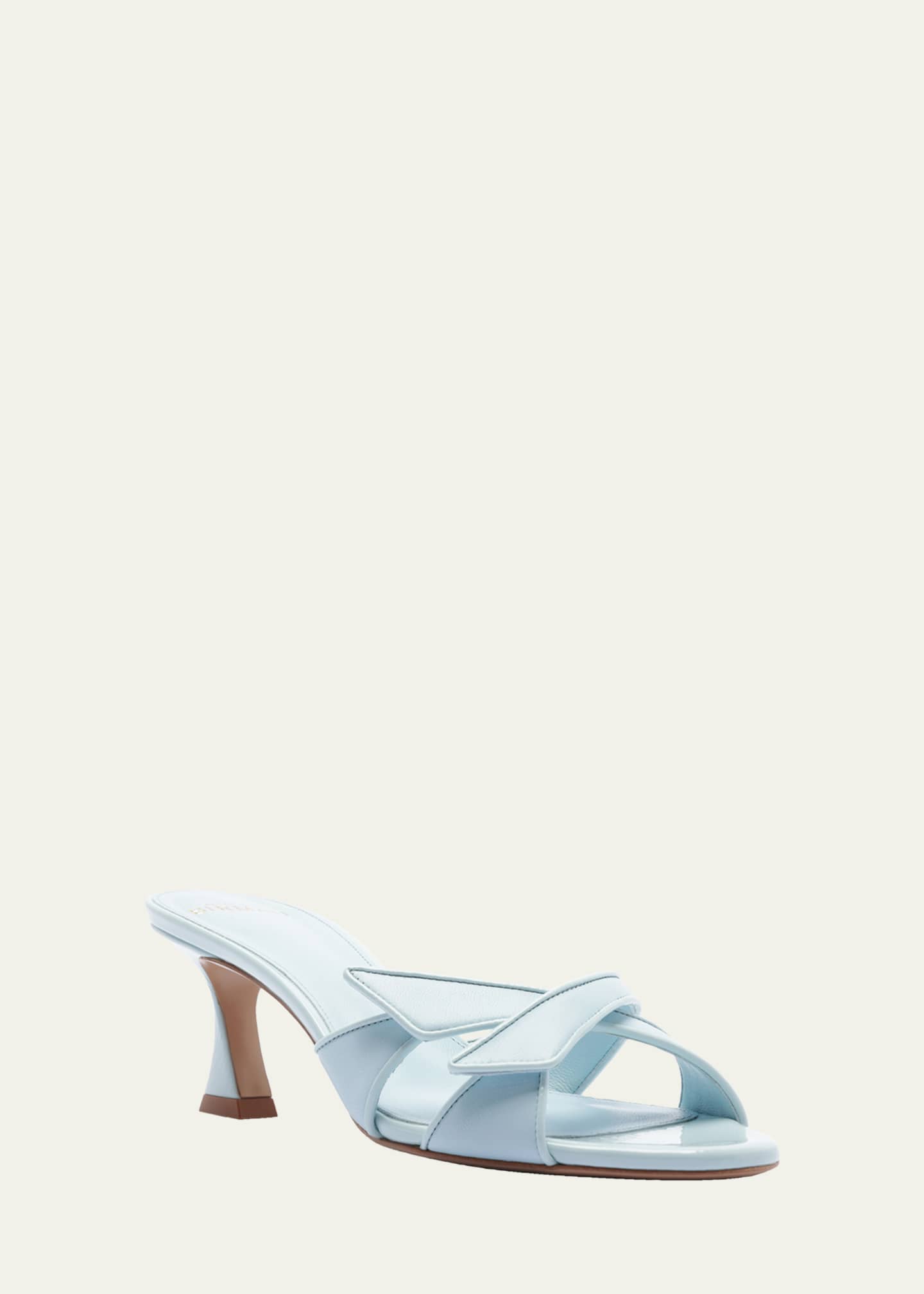 Alexandre Birman Tita Cross 60mm Leather Kitten-Heel Sandals - Bergdorf ...