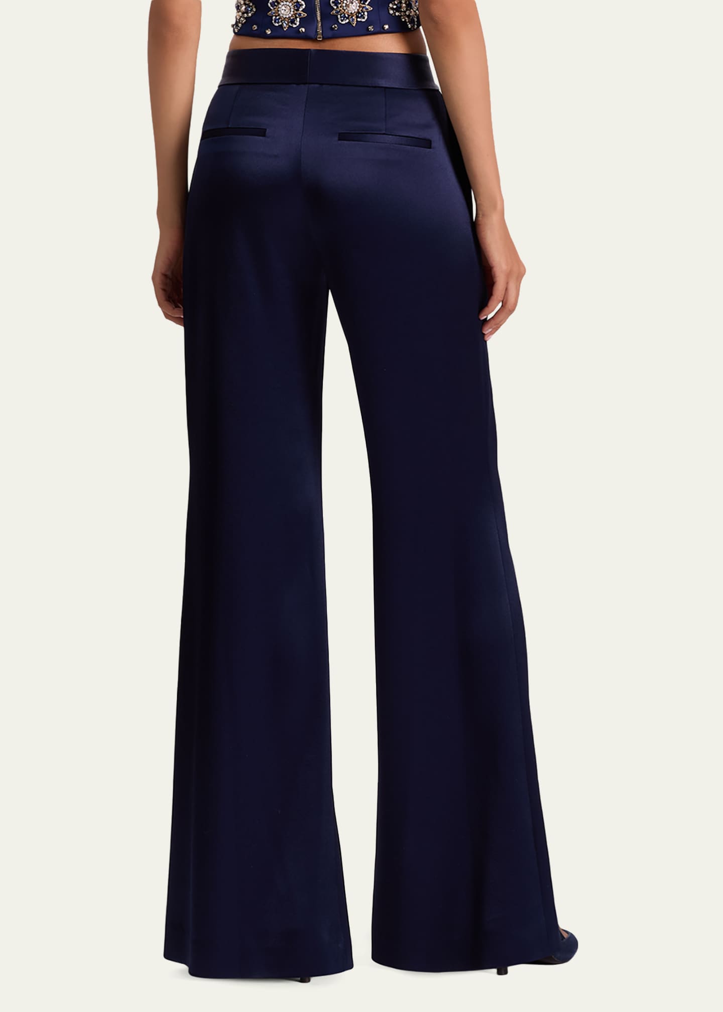 Alice + Olivia Shane Satin Wide-Leg Pants - Bergdorf Goodman