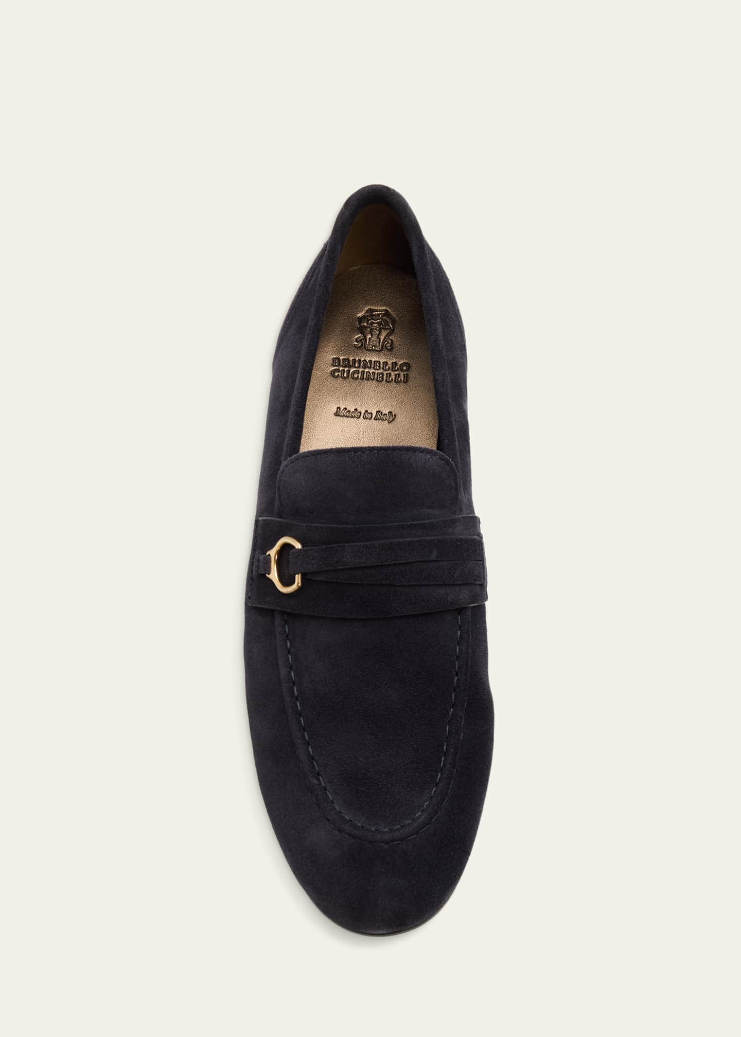 Brunello Cucinelli Suede Loafers with Horsebit Strap - Bergdorf Goodman