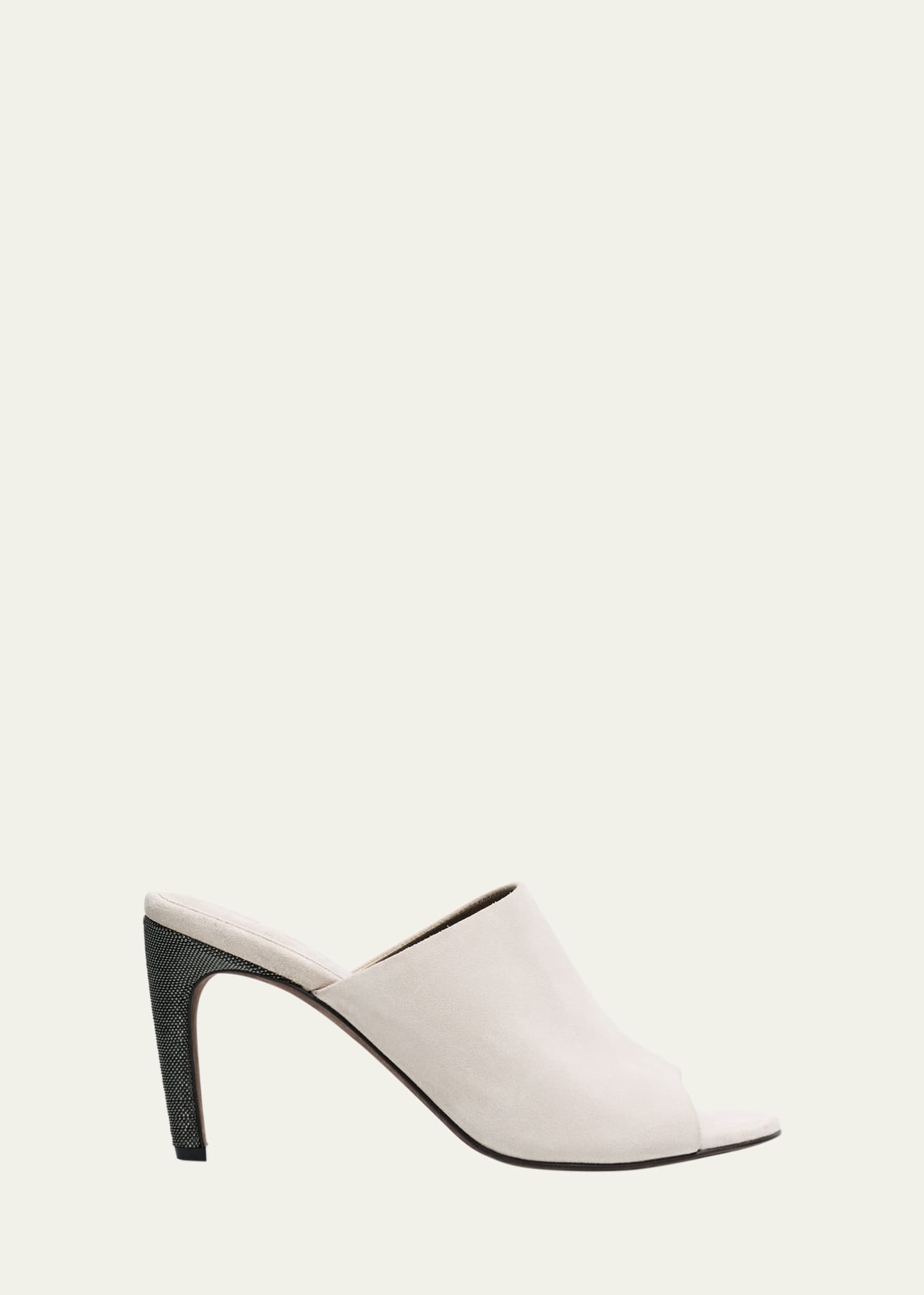 Brunello Cucinelli 80mm Monili Suede Mules - Bergdorf Goodman