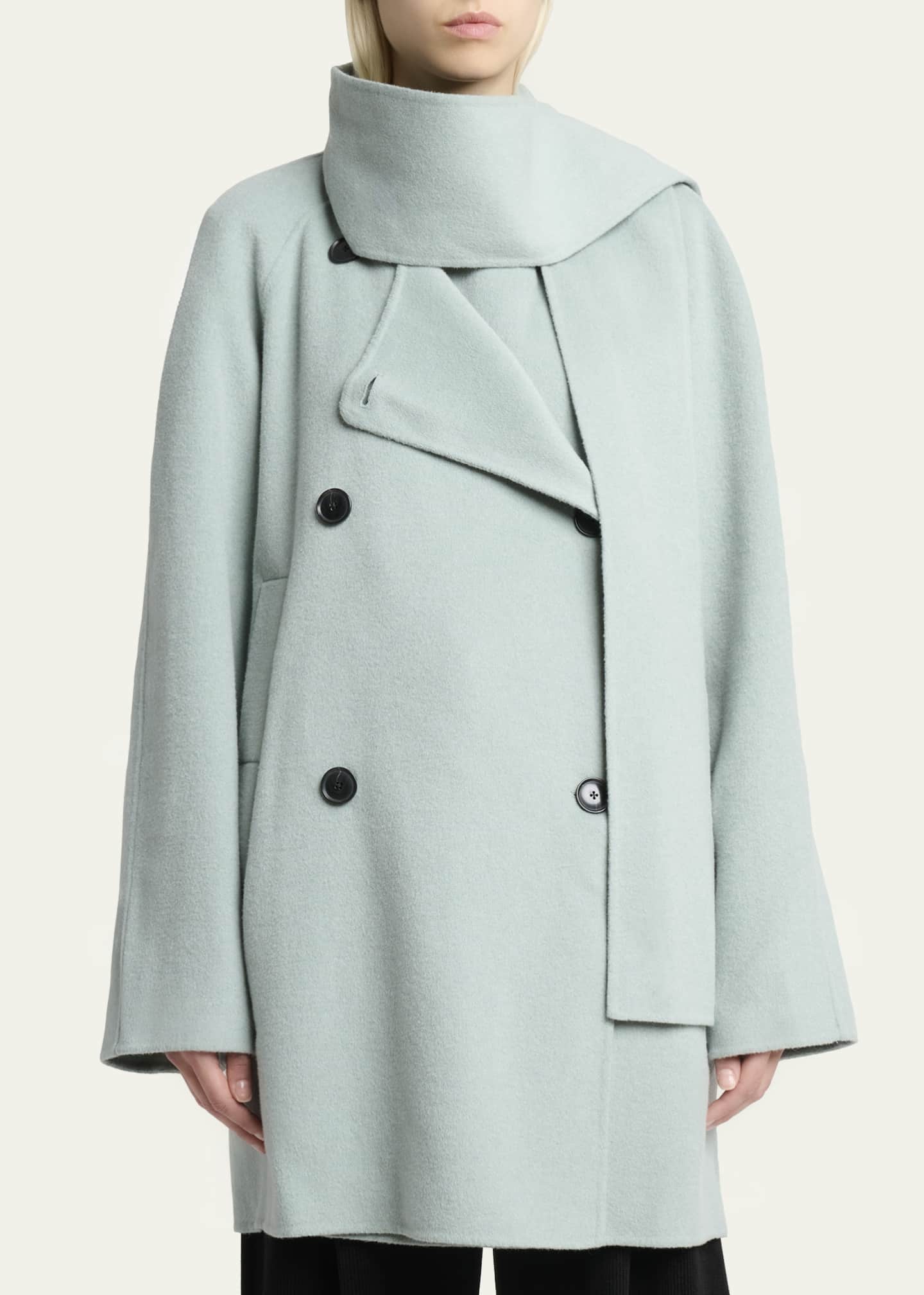 Proenza Schouler White Label Brisa Wool-Cashmere Scarf Coat - Bergdorf ...