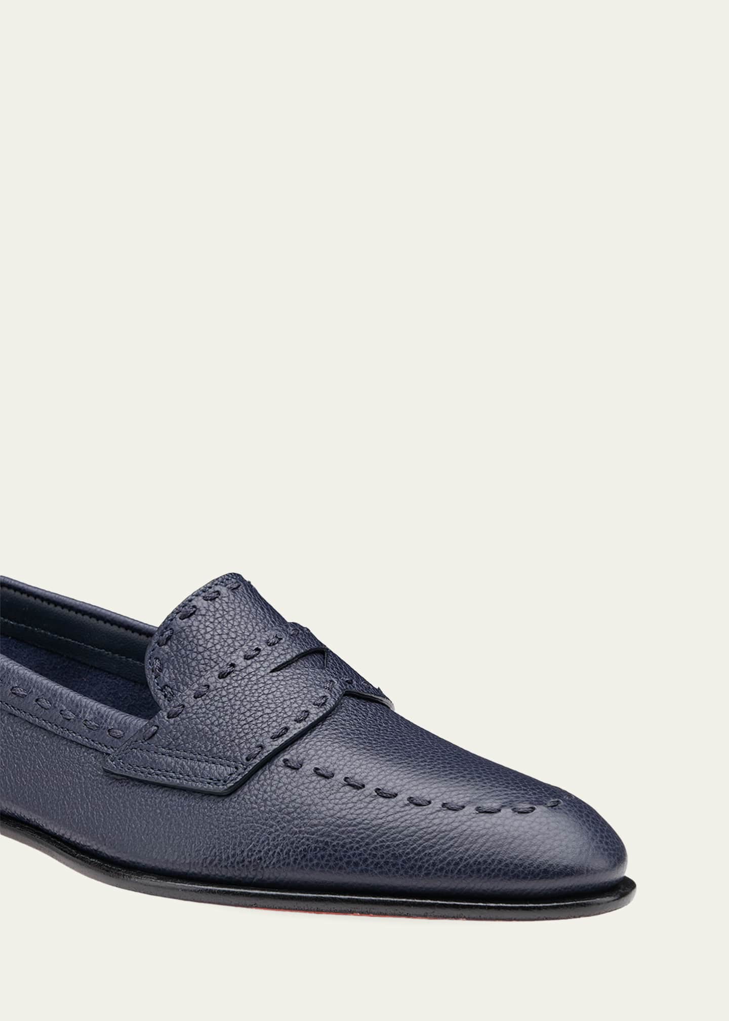 Santoni Marlene Leather Penny Loafers - Bergdorf Goodman