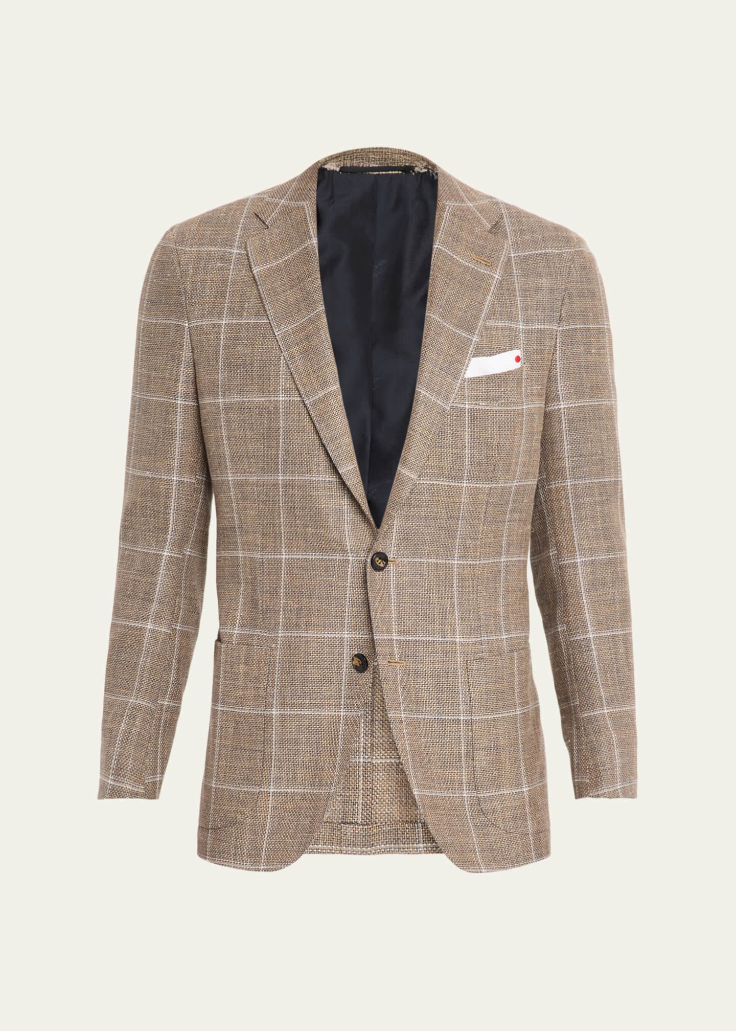 Kiton Men's Cashmere, Wool and Silk Windowpane Sport Coat - Bergdorf ...