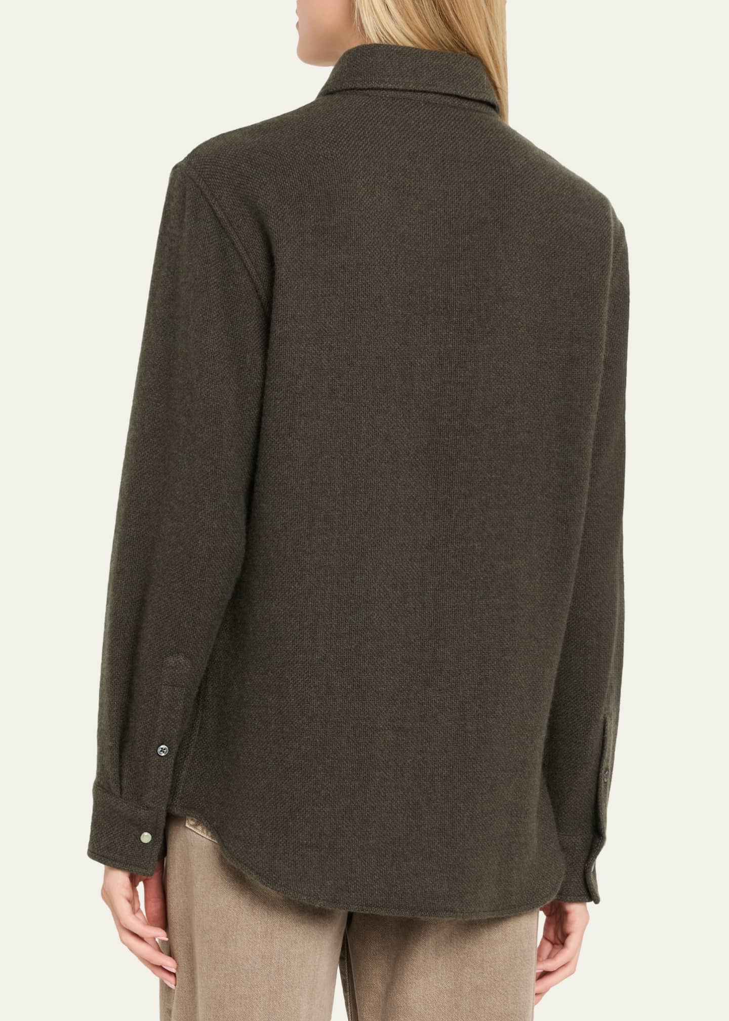 God's True Cashmere Sable Solid Cashmere Flannel Shirt - Bergdorf Goodman