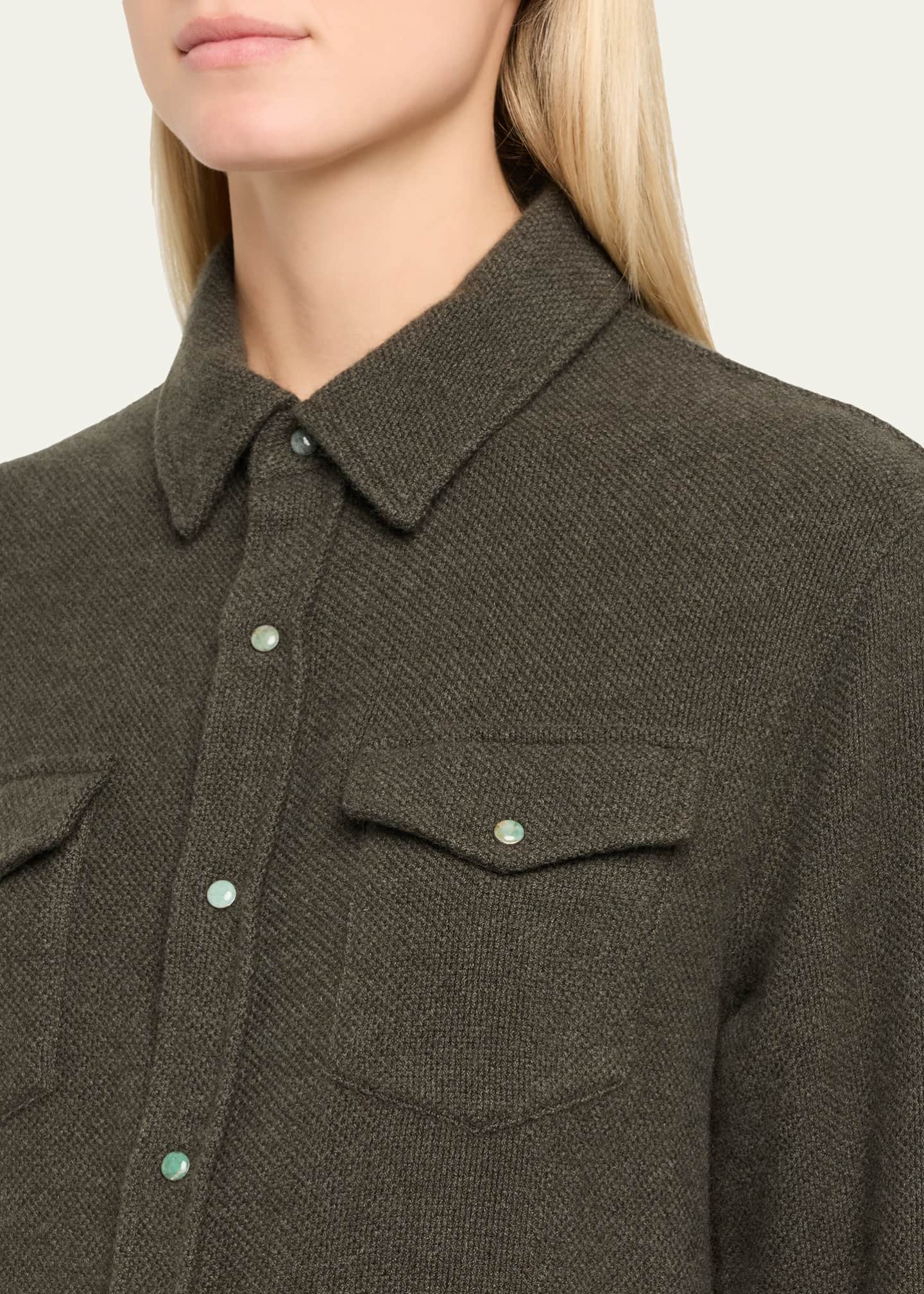 God's True Cashmere Sable Solid Cashmere Flannel Shirt - Bergdorf Goodman